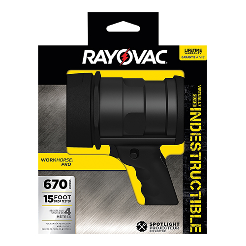 RAYOVAC Workhorse Pro LED Virtually Indestructible Spotlight XH136 ...