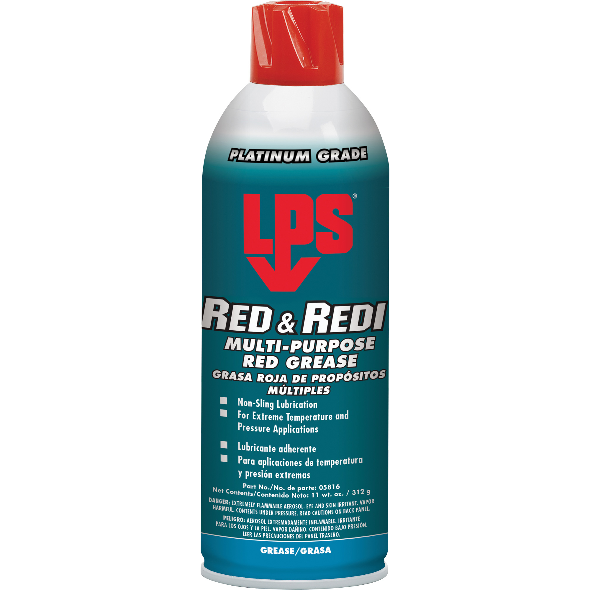 LPS C05816 Red & Redi Multi-Purpose Red Grease, 16 oz., Aerosol Can
