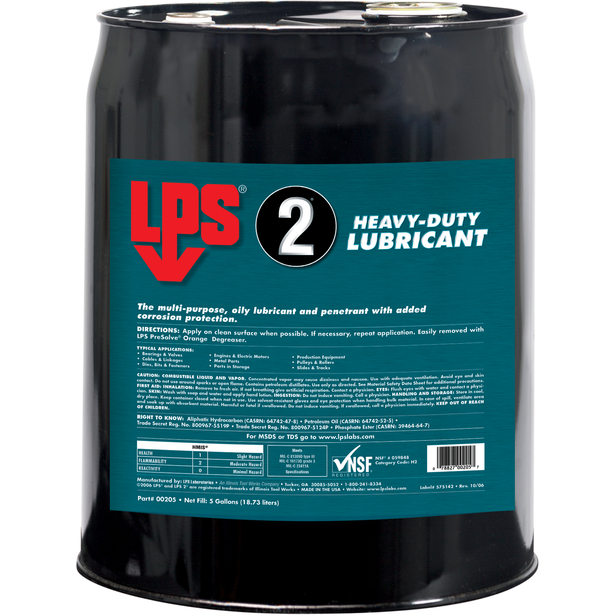 LPS 00205 2® Heavy-Duty Lubricant, Pail