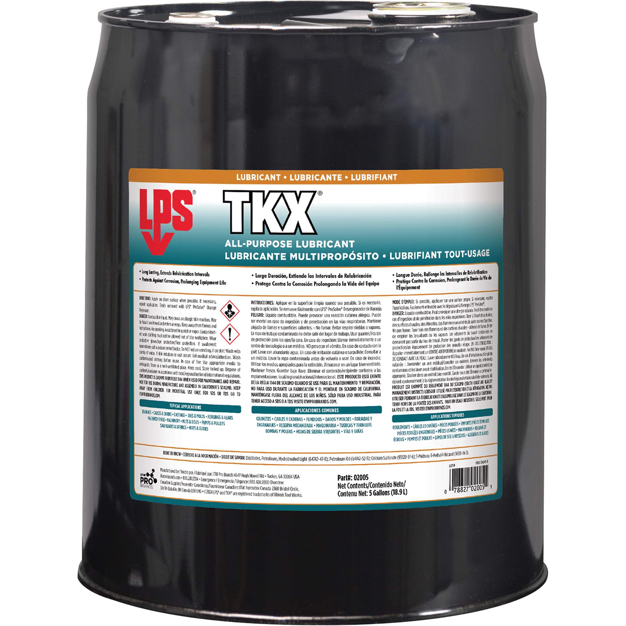 LPS C02005 TKX All-Purpose Lubricant, Pail