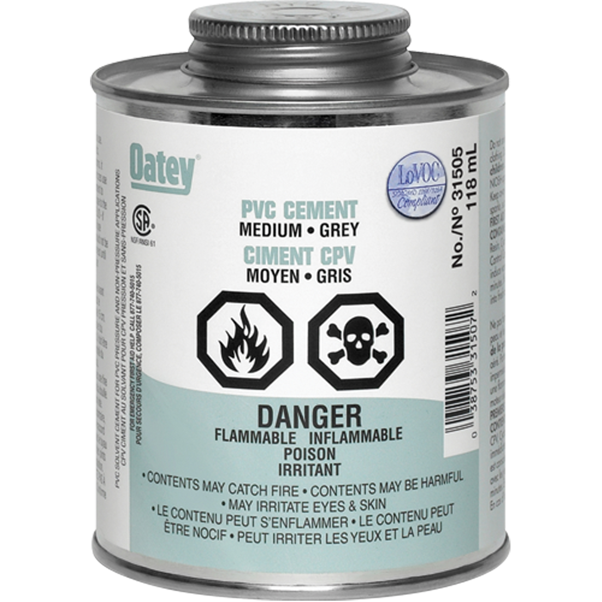 OATEY PVC Medium Gray Cement AE851 ( 31505) | Shop PVC Solvent Cement ...