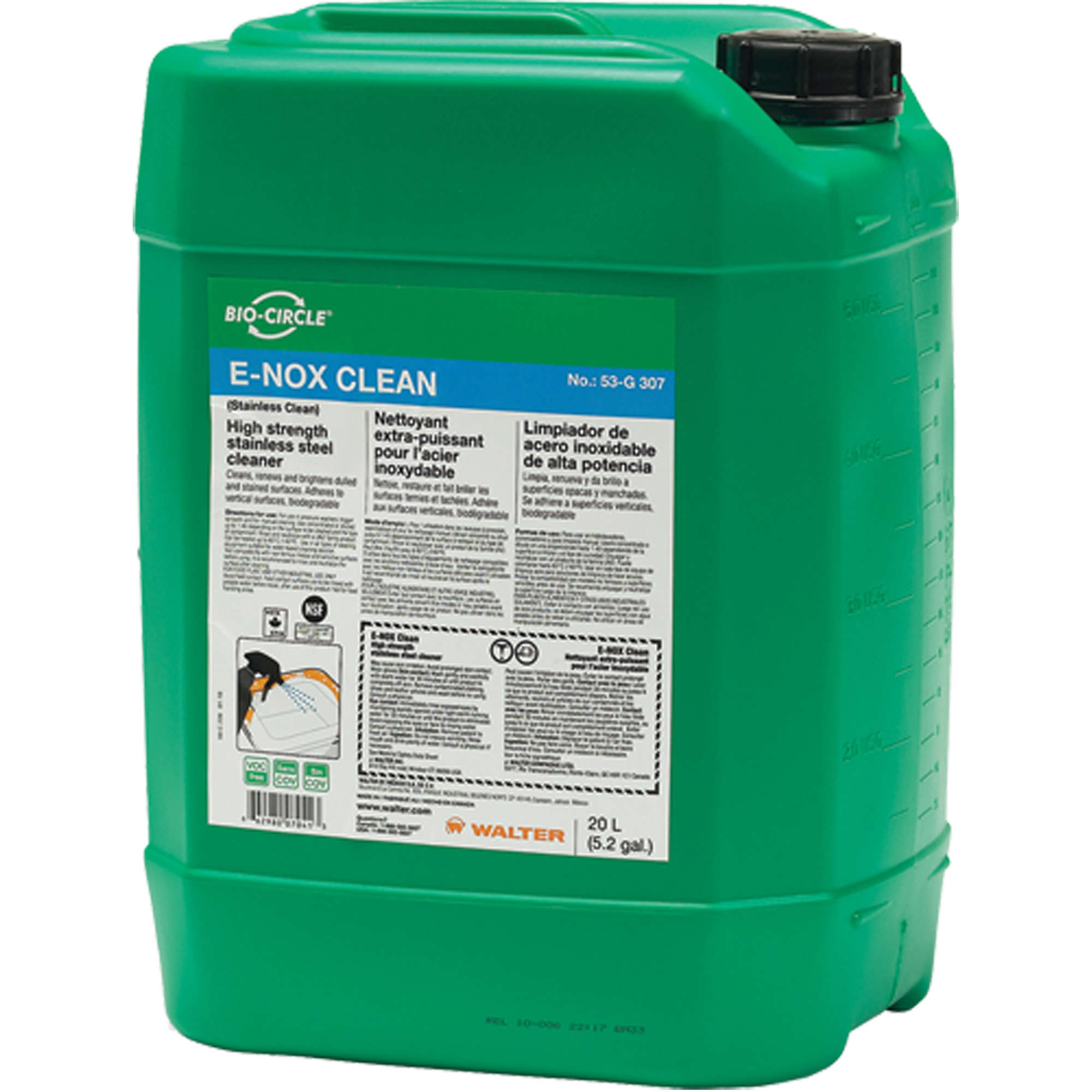 BIO CIRCLE E-Nox Clean Stainless Steel Cleaner, 20 L, Pail AE905 ...