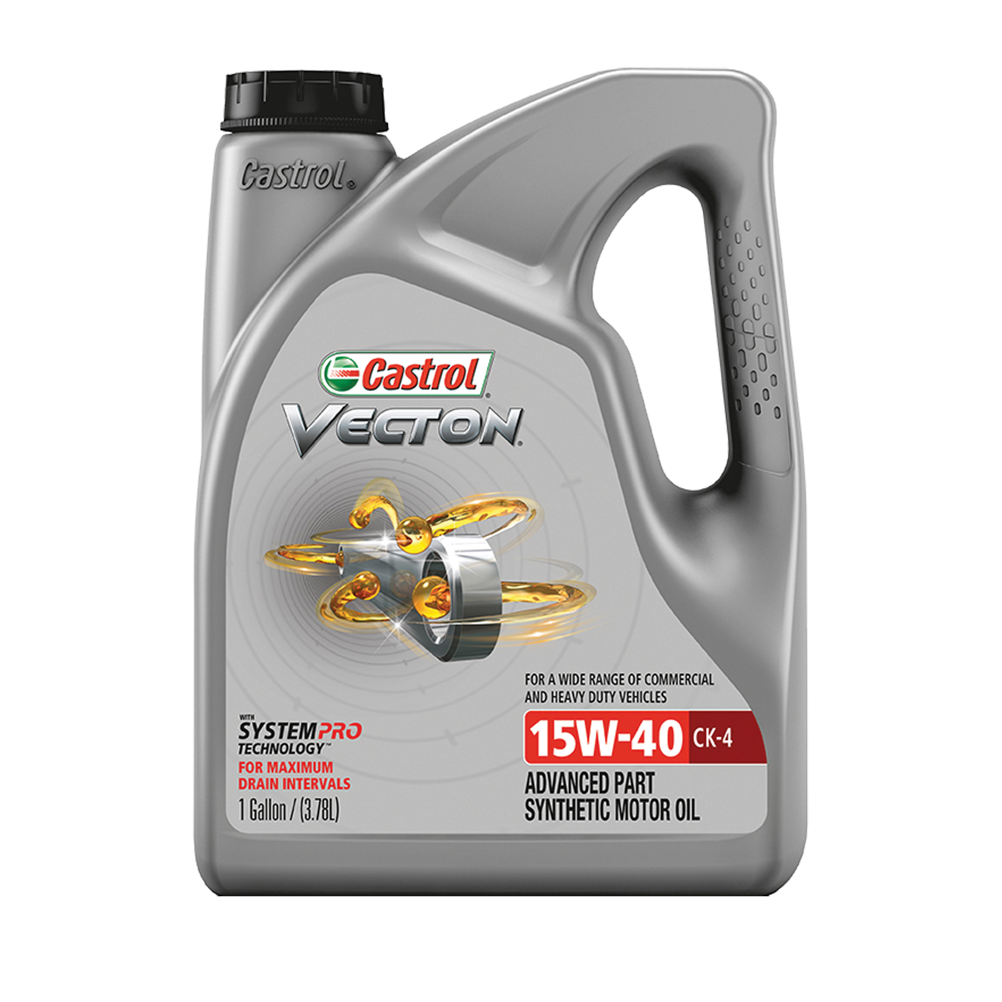 Castrol 15AA34 VECTON® CK-4 15W40 Motor Oil, 3.78 L, Jug