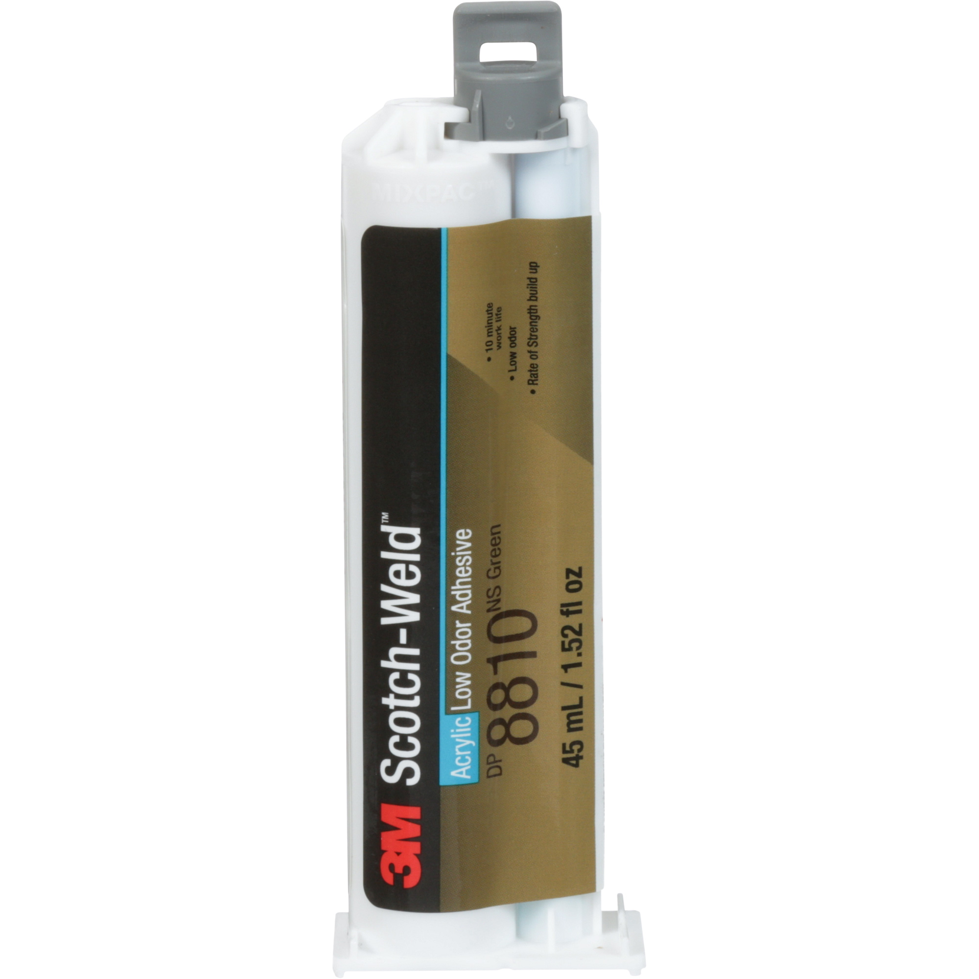 3M DP8810NS-45ML Scotch-Weld Low-Odour Adhesive, Two-Part, Dual Cartridge, 45 ml, Green