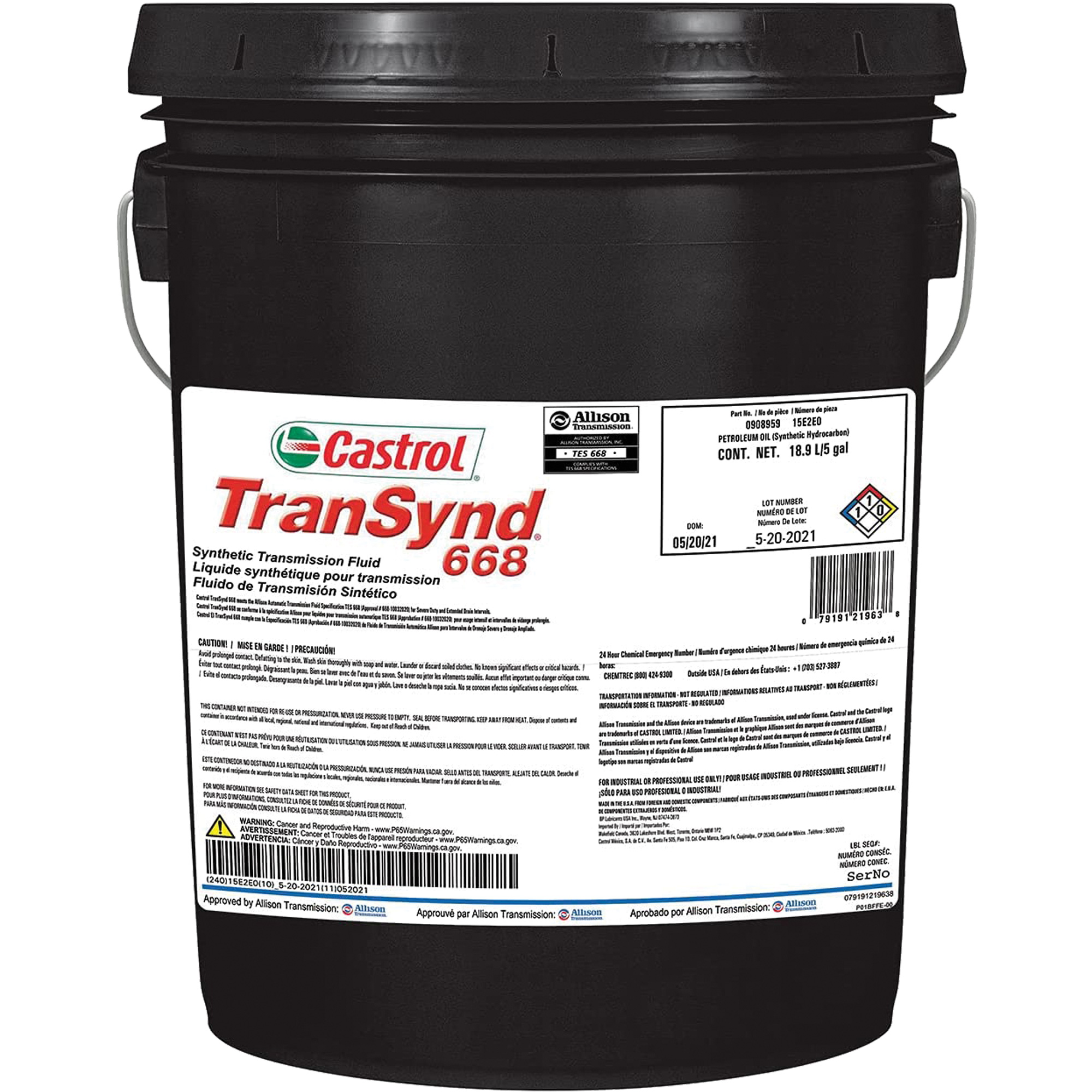 Castrol 908959 TranSynd 668 Full-Synthetic Automatic Transmission Fluid