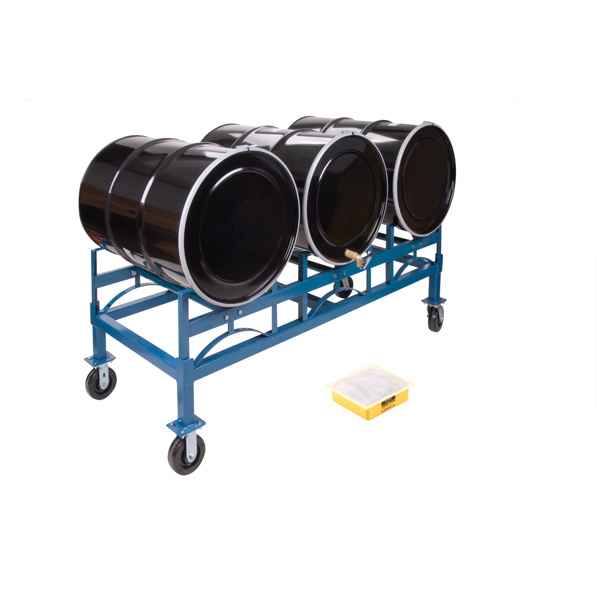 KLETON Drum Stacking Rack, 3 Drums, 2400 lbs. Capacity, 71-1/2" W x 30 ...