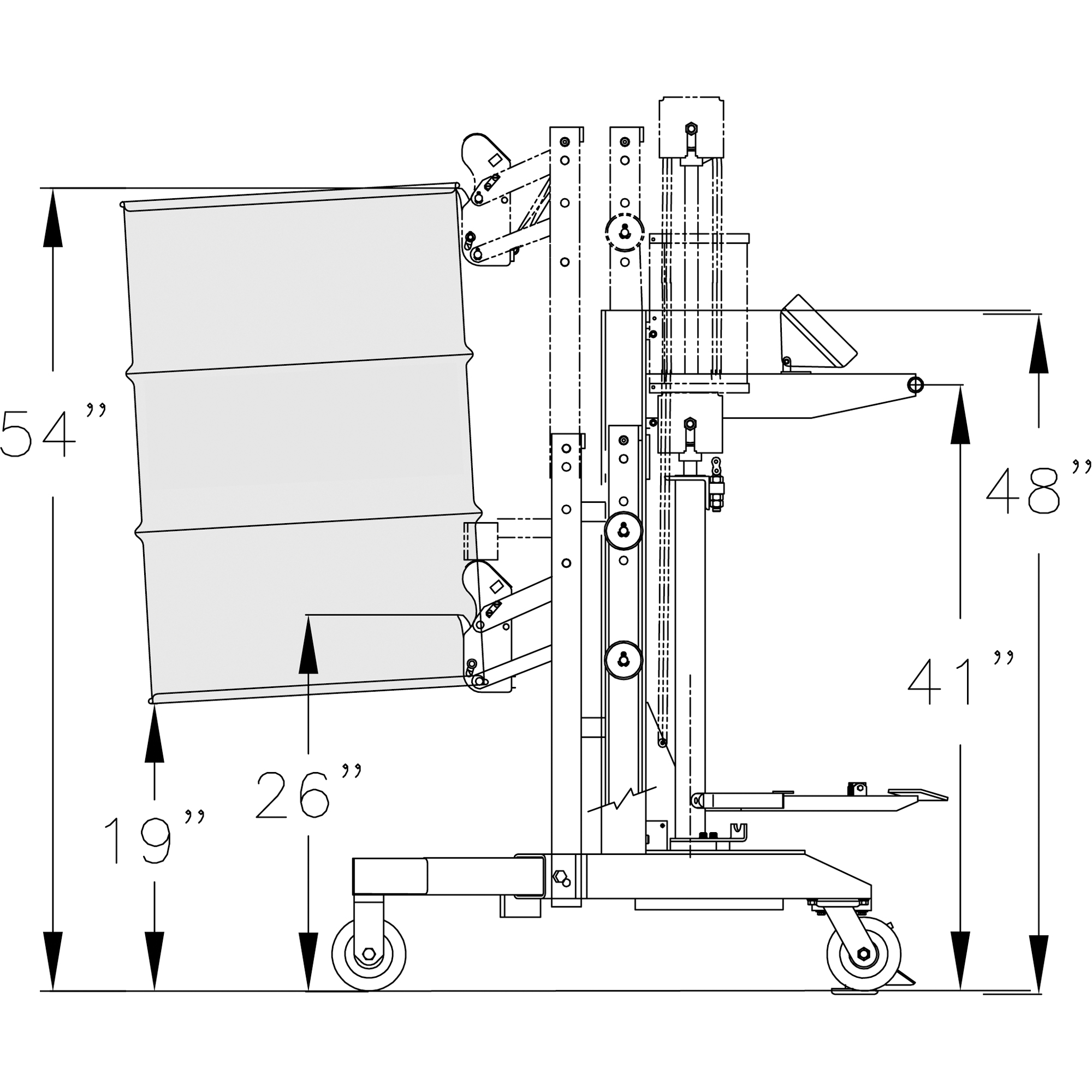 Wesco 240155 Ergonomic Drum Handler Scale Model - DM-1100-S, 30 - 85 US ...