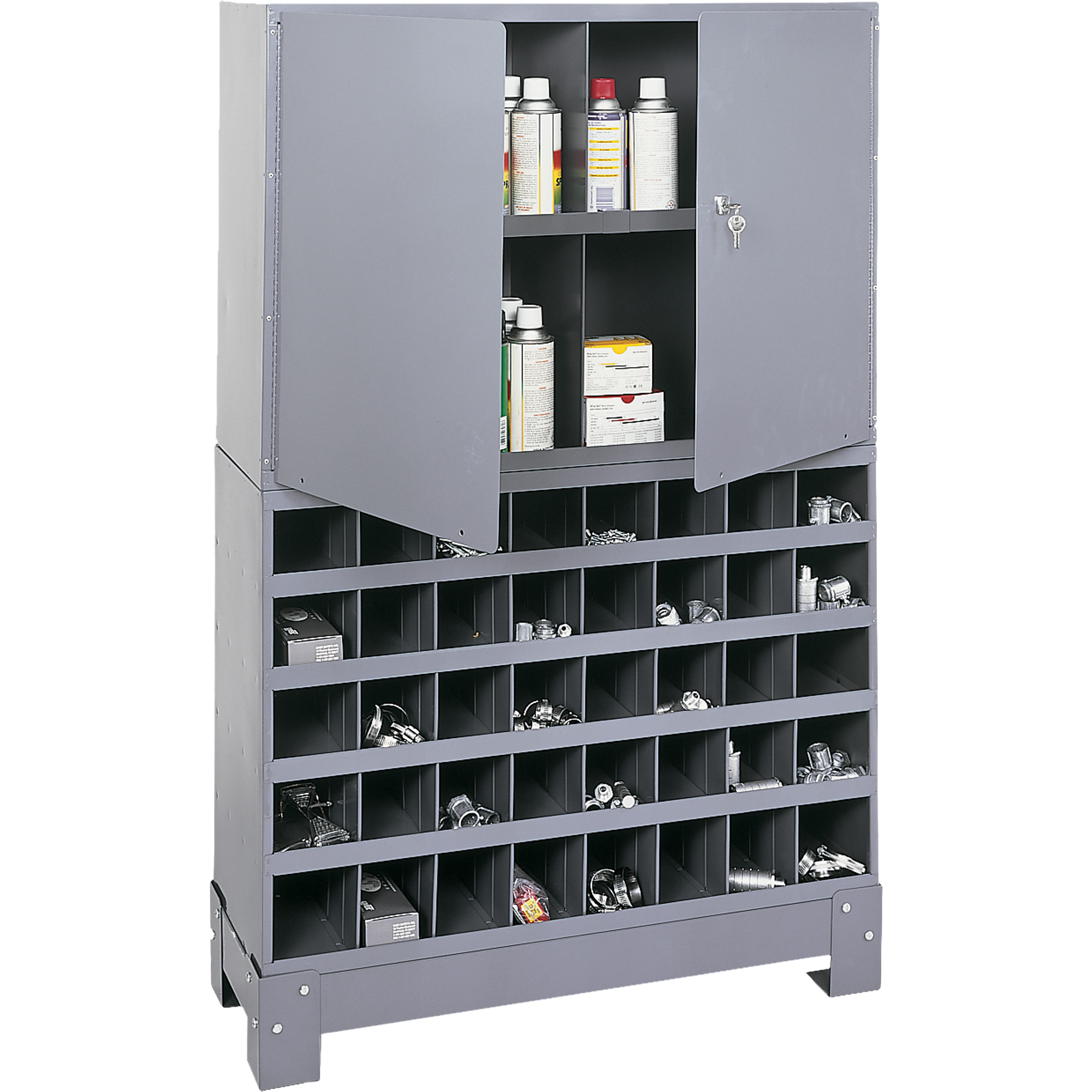 DURHAM MANUFACTURING Modular Small Parts Storage Unit, Steel, 0 Drawers ...
