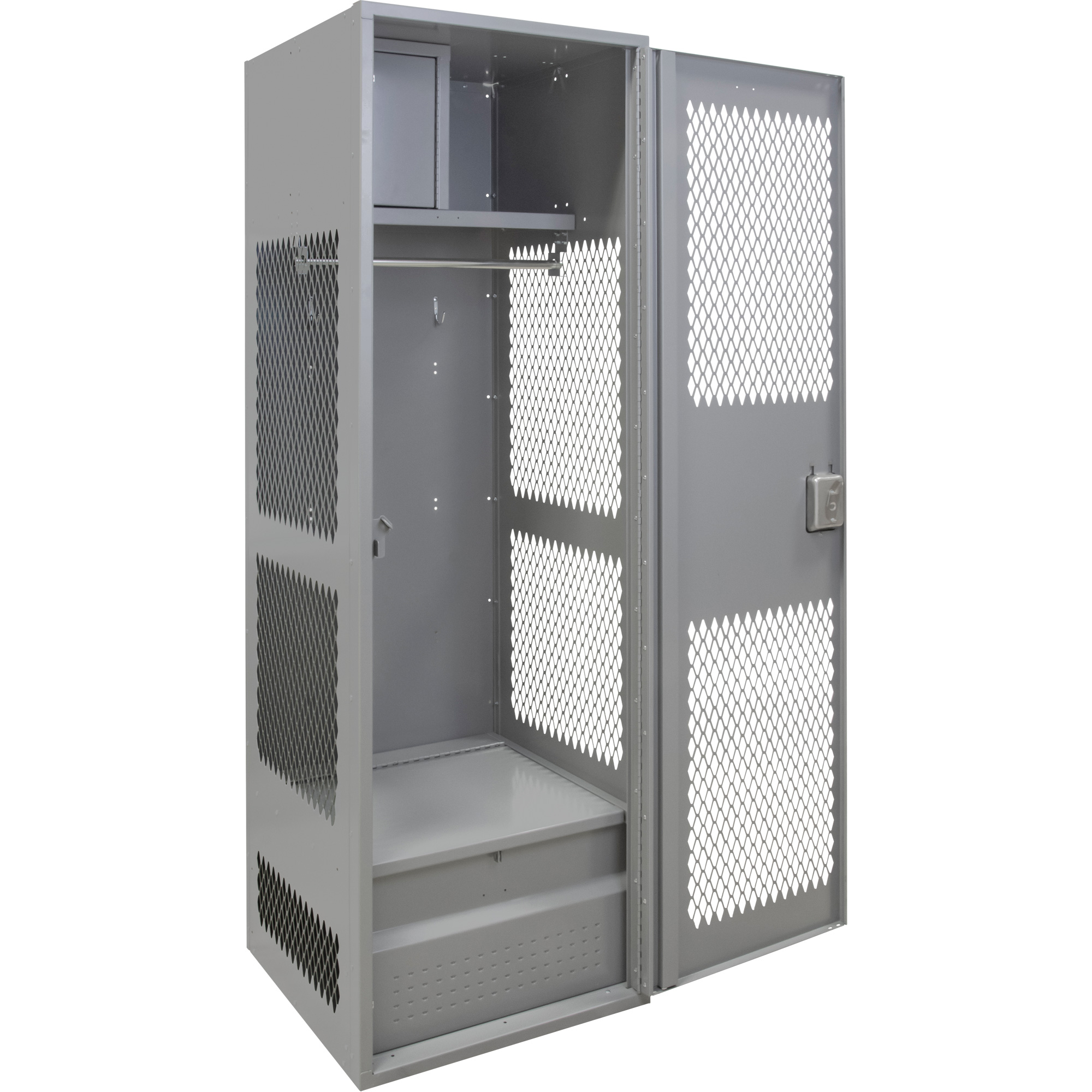 Kleton FN466 Gear Locker with Door, Steel, 24" W x 24" D x 72" H, Grey