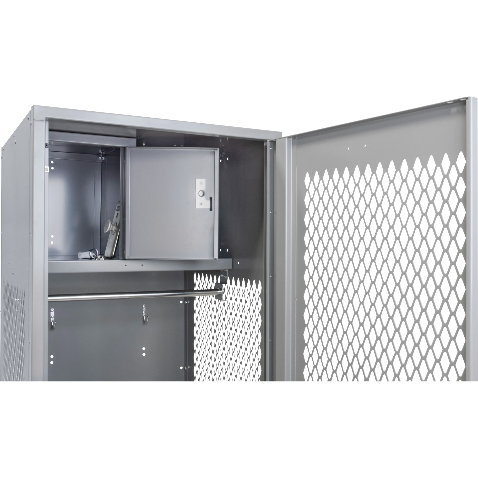 KLETON FN466 Gear Locker with Door, Steel, 24" W x 24" D x 72" H, Grey