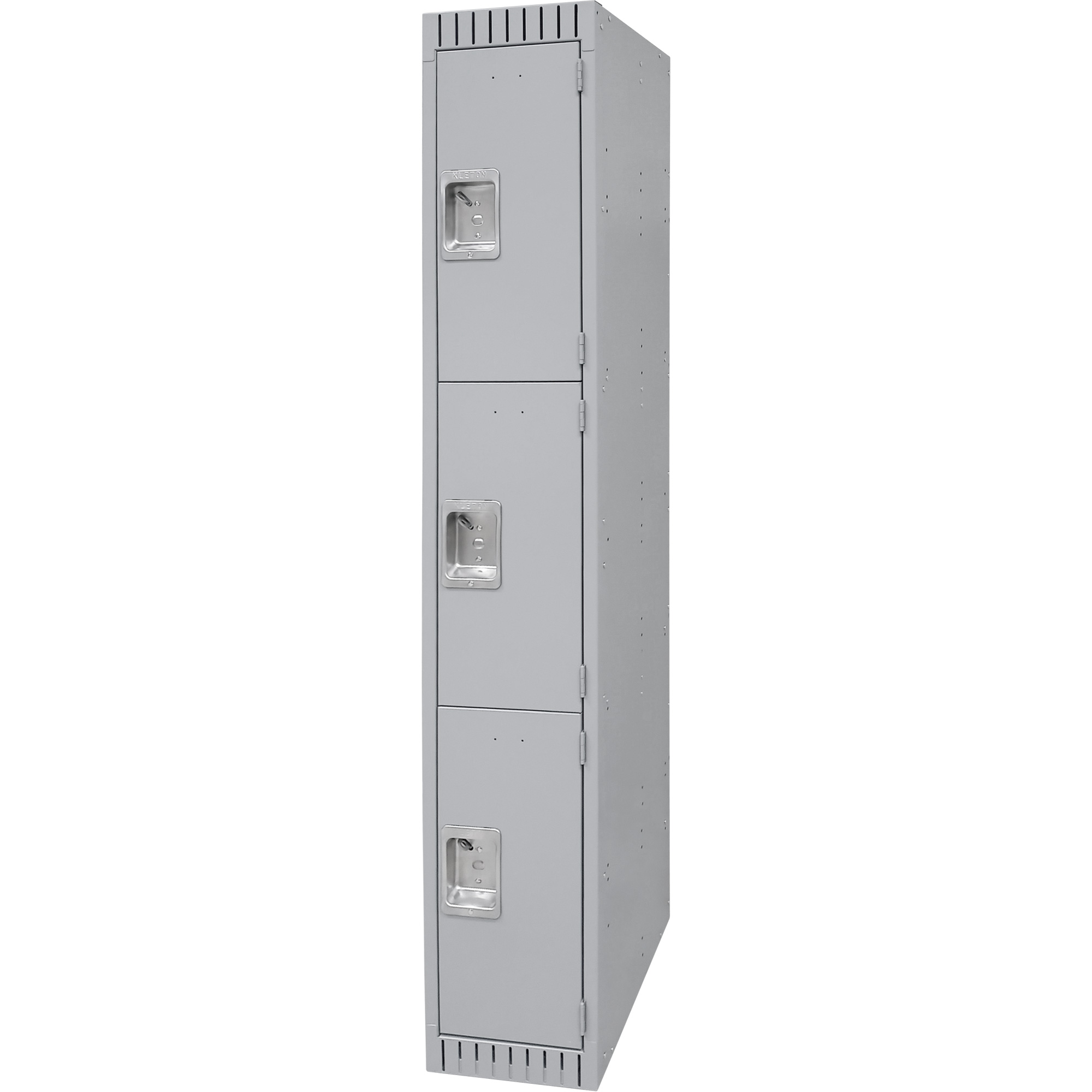 Kleton FN472 Lockers, 3 -tier, 12" x 18" x 72", Steel, Grey, Knocked Down