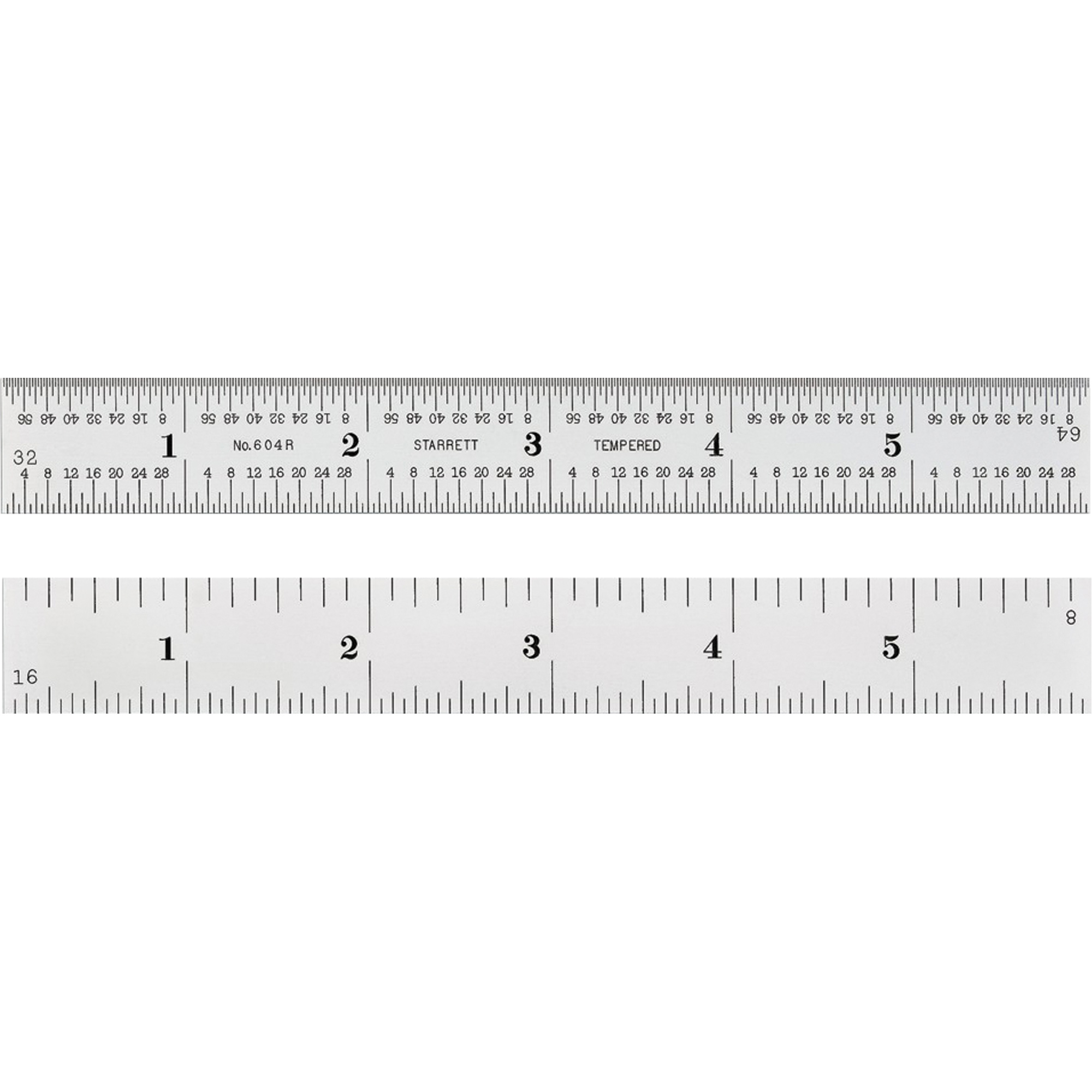 Starrett 52645 Straight Edge Rule, 6" L, Steel