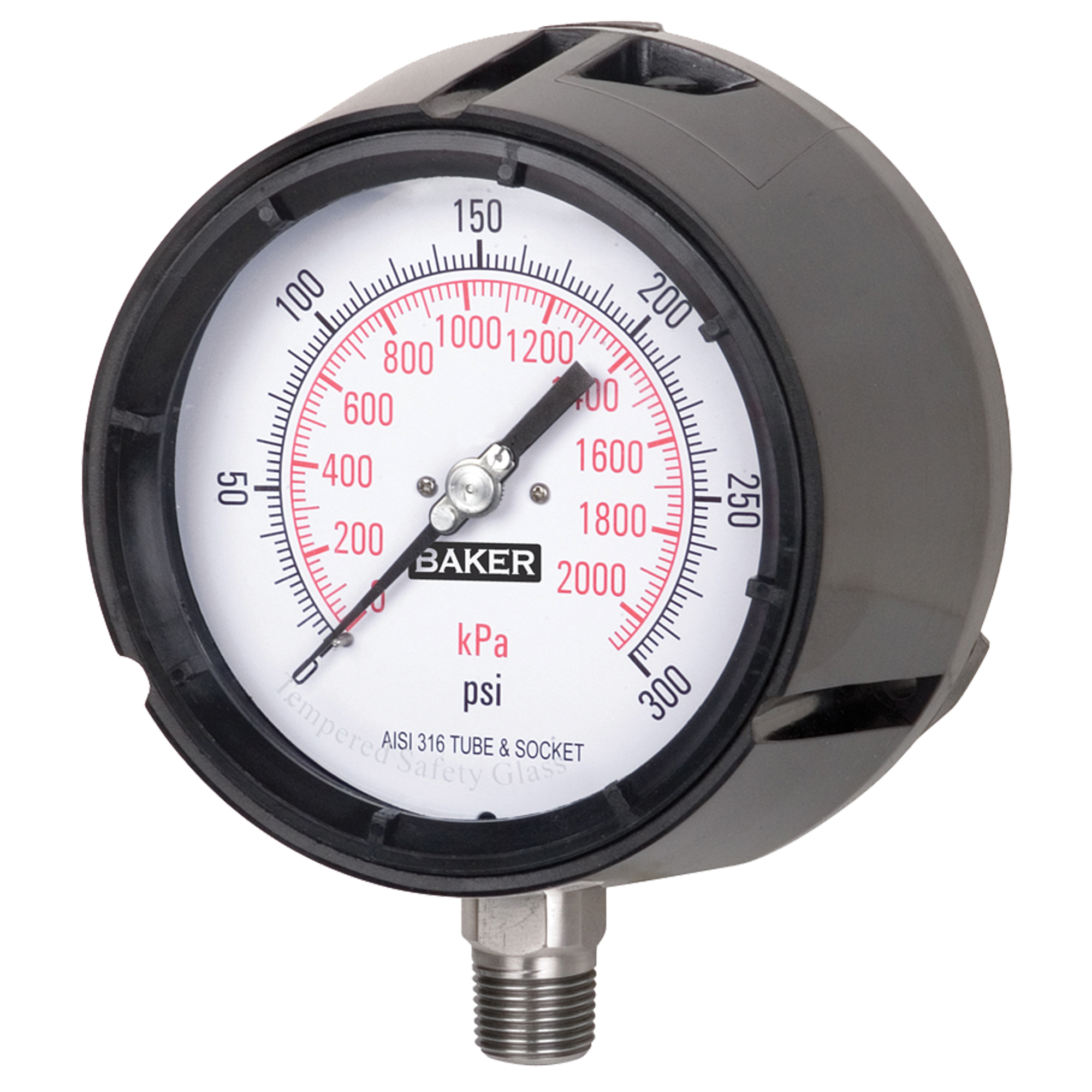 BAKER Process Gauge IA361 ( LF45-300P-1/2) | Shop Pressure Gauge | TENAQUIP