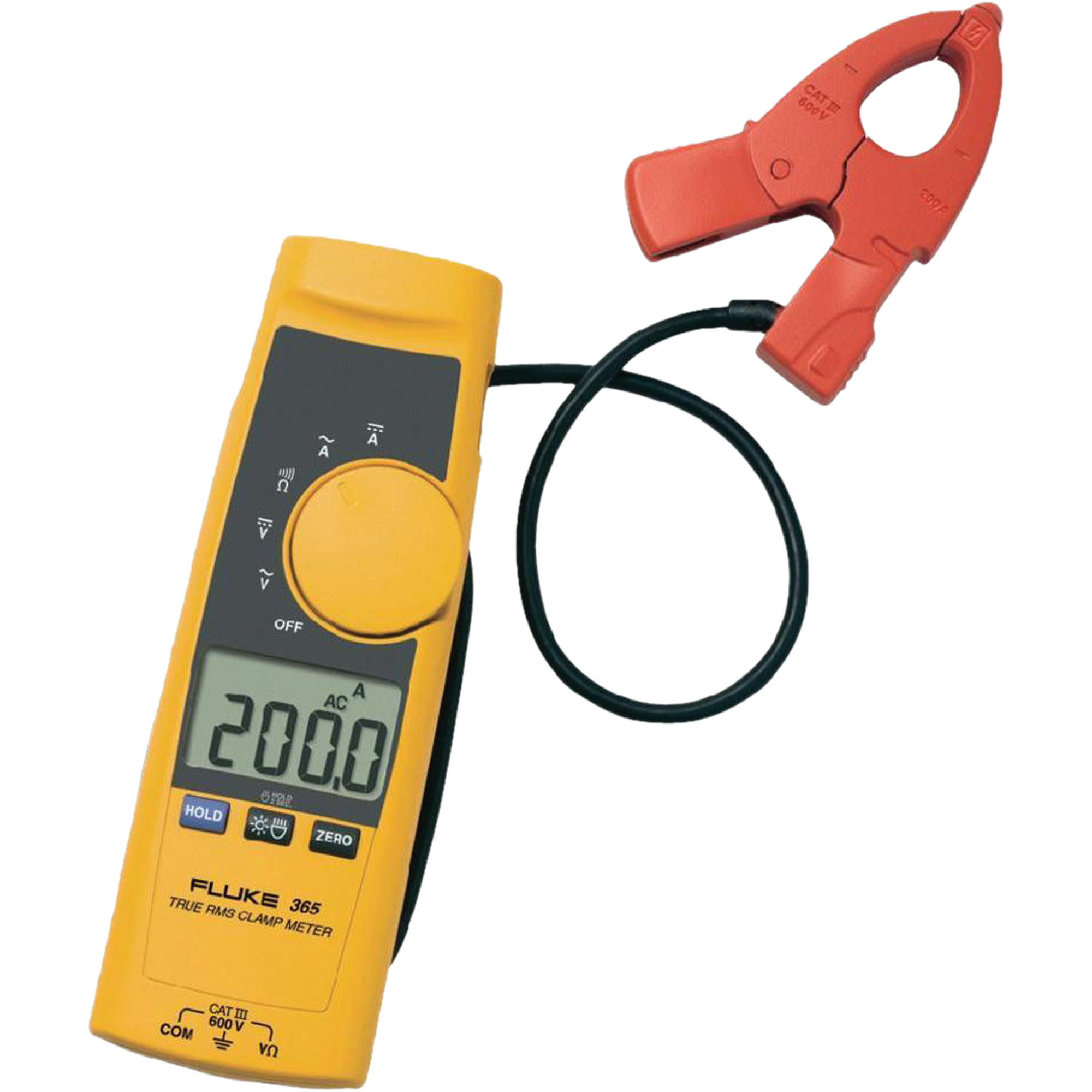 Fluke 365 365 Detachable Jaw True-RMS Clamp Meter, AC/DC Voltage, AC/DC ...