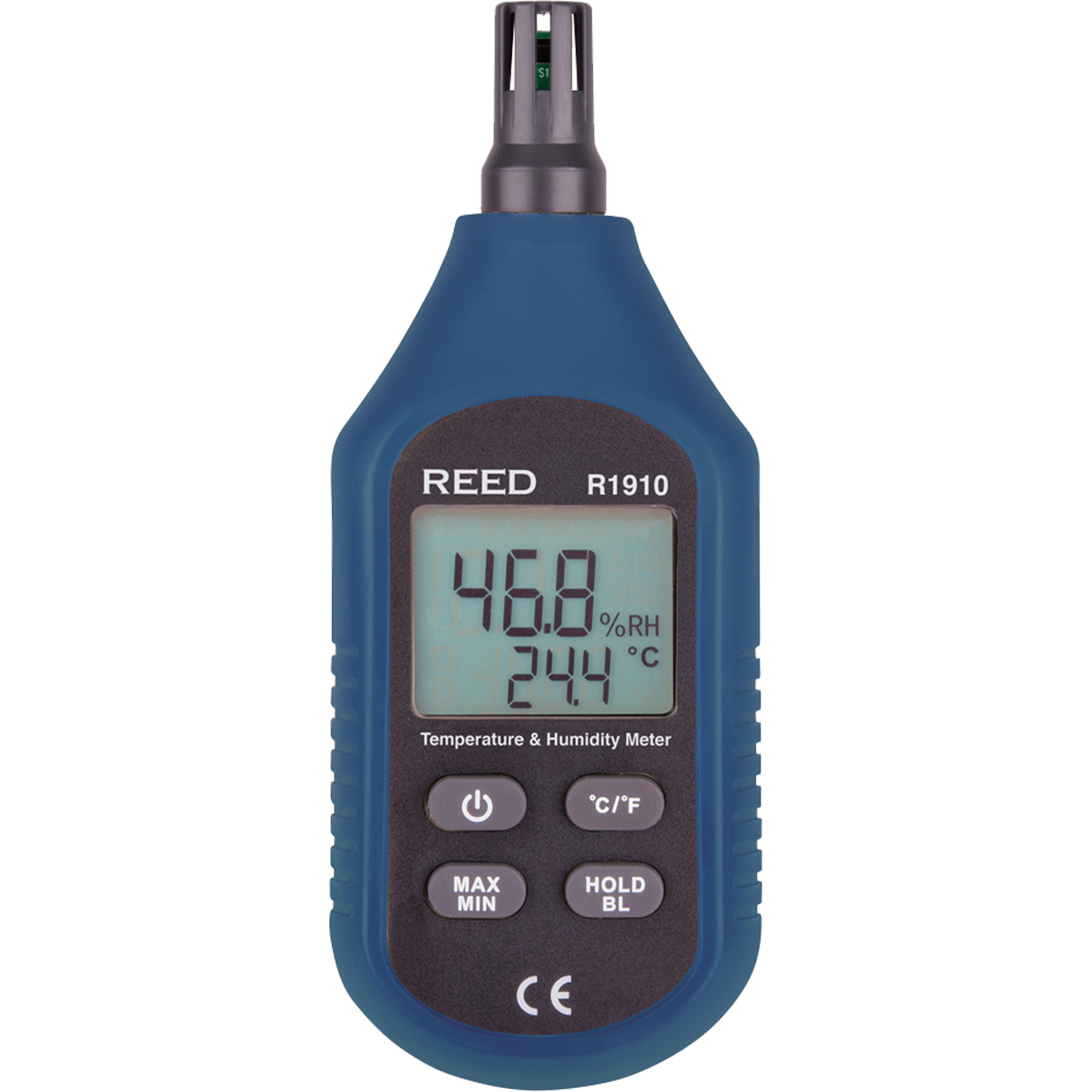 REED INSTRUMENTS Compact Temperature & Humidity Meter, 0% - 100% RH, 14 ...