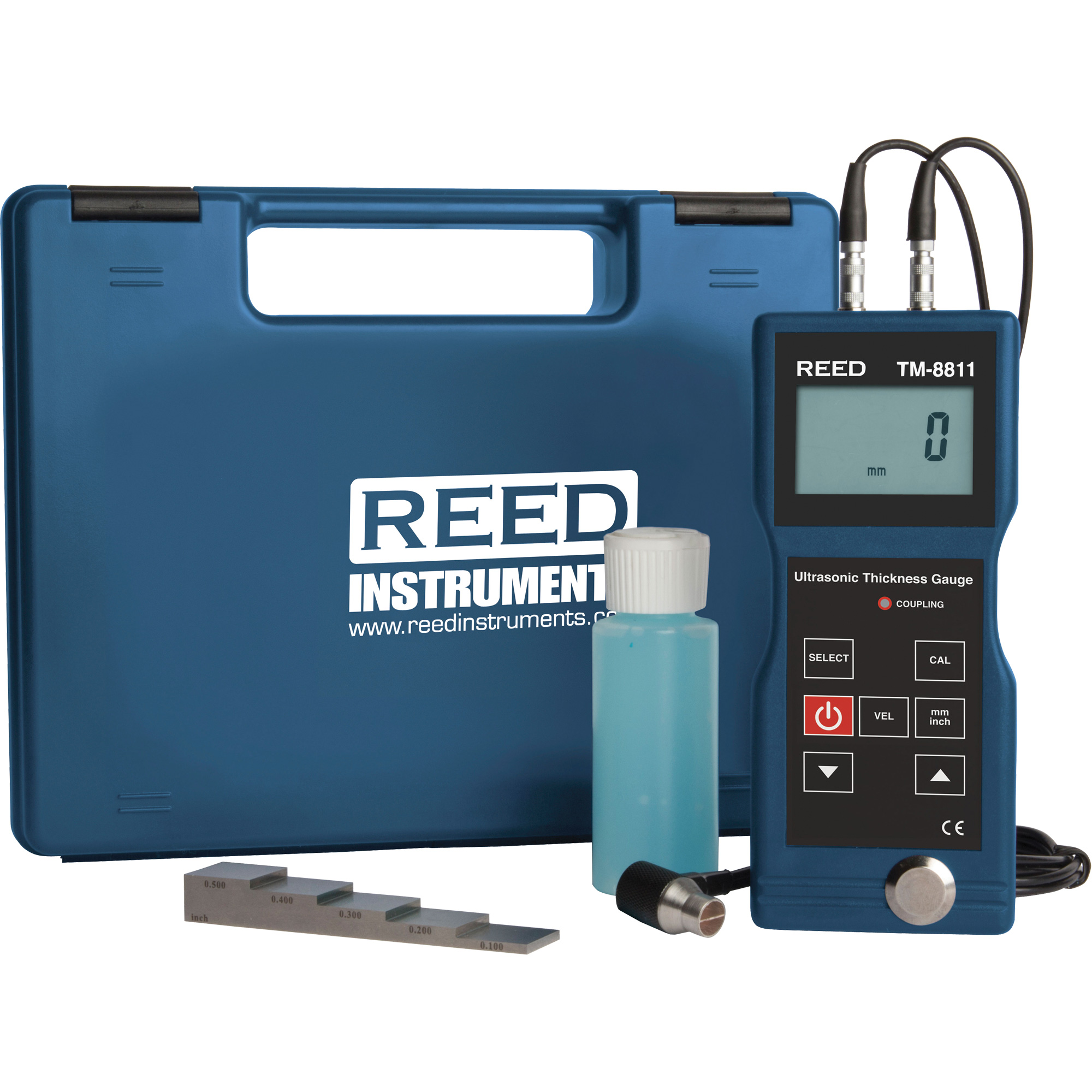 Reed Instruments TM-8811-KIT Ultrasonic Thickness Gauge Kit, Digital ...