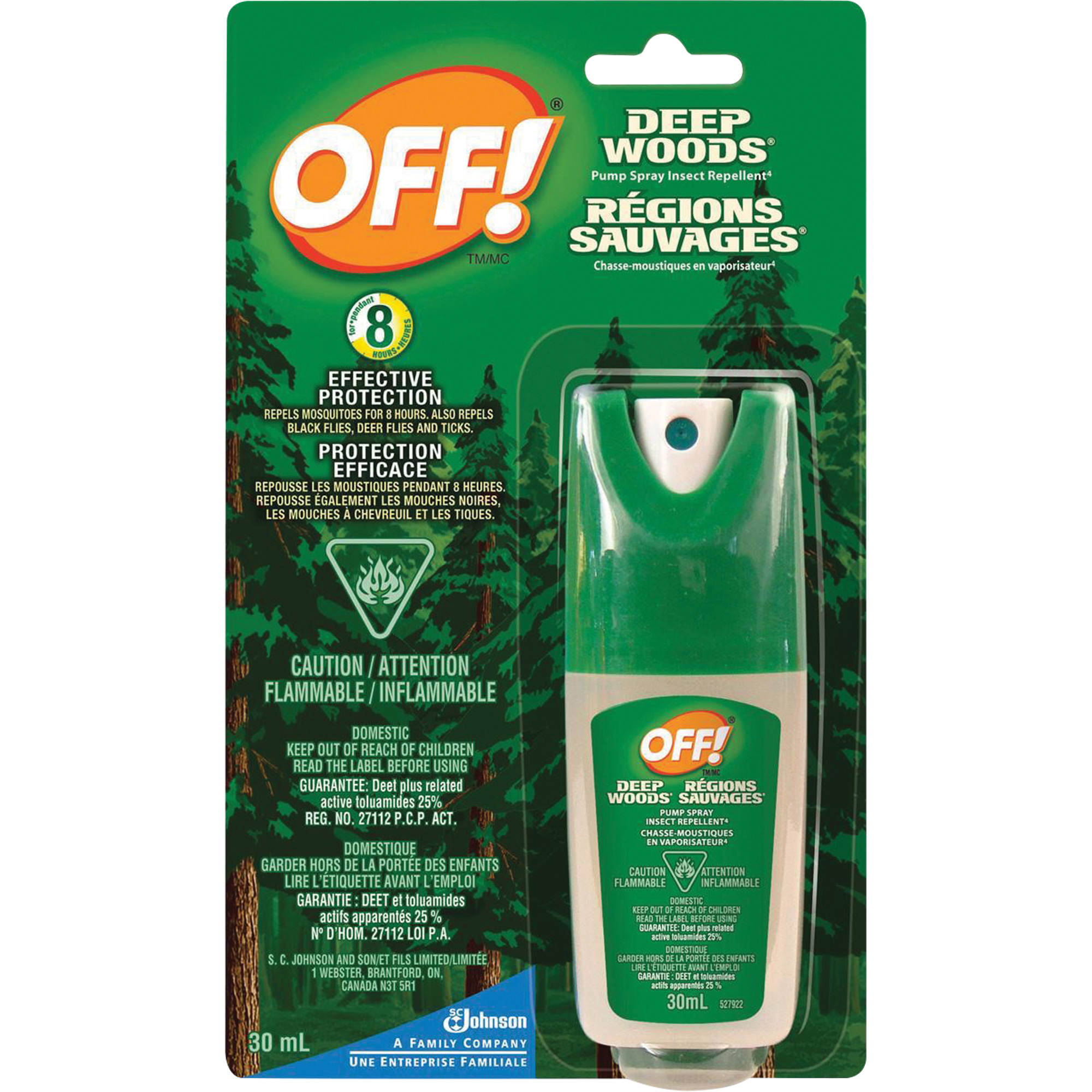 Sc Johnson 10062300018564 OFF! Deep Woods® Insect Repellent, 25% DEET ...