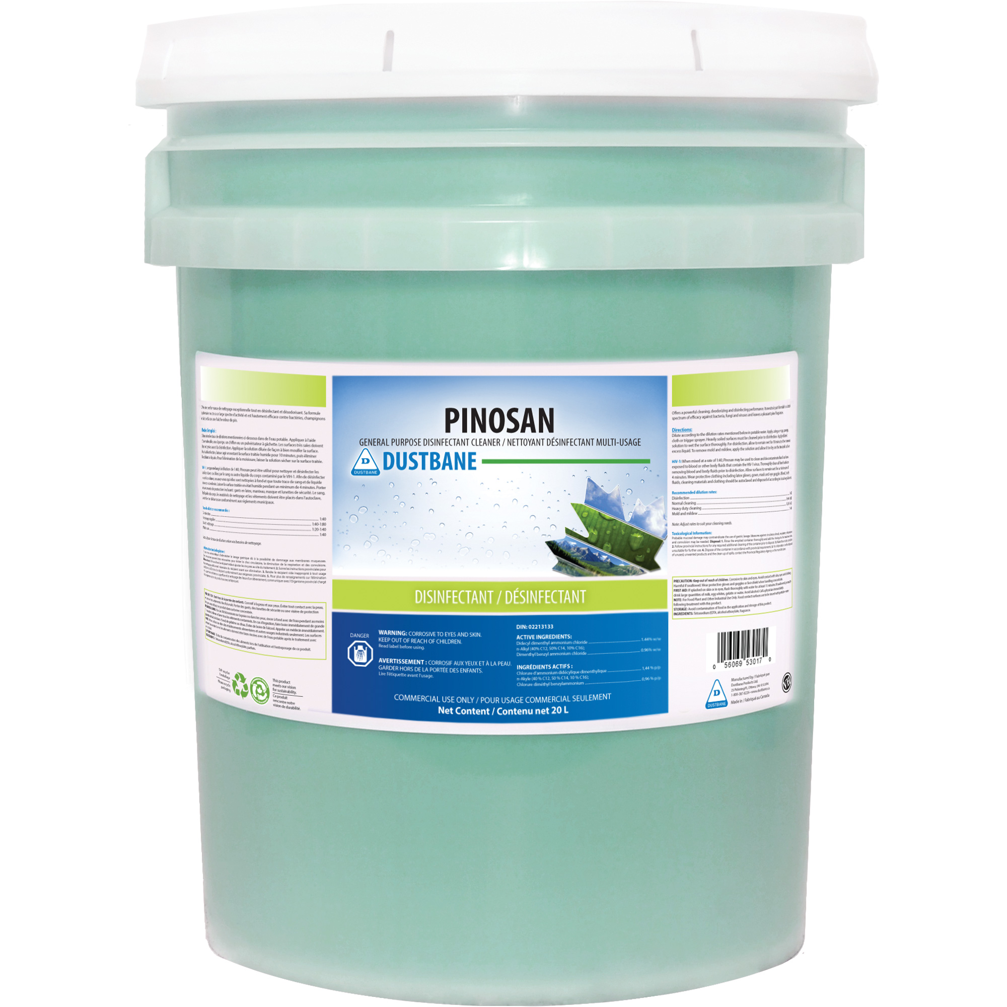 Dustbane 53017 Pinosan General Purpose Disinfectant Cleaner, Drum