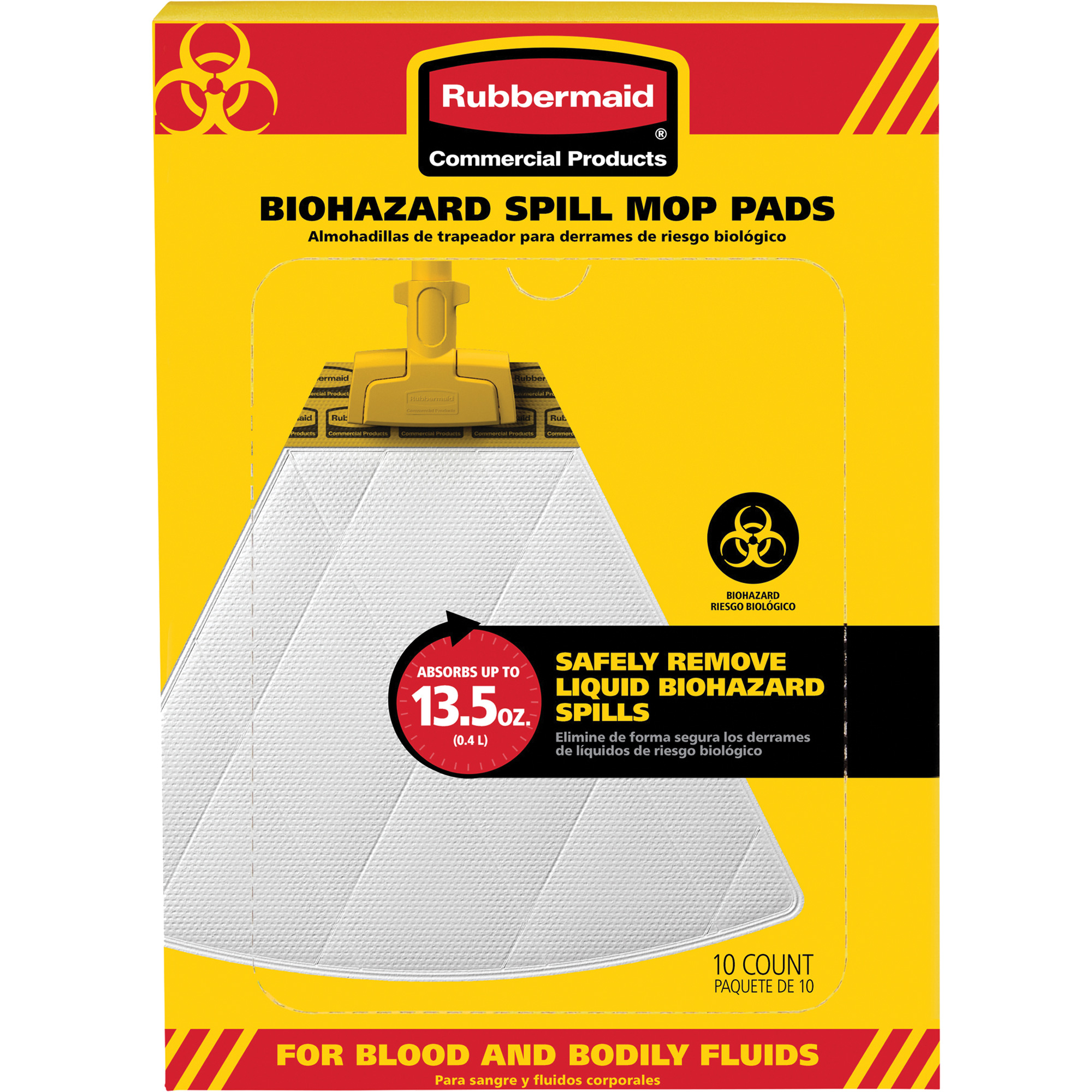 RUBBERMAID Biohazard Spill Mop Pads JK883 (2066465) | Shop Wet Floor ...