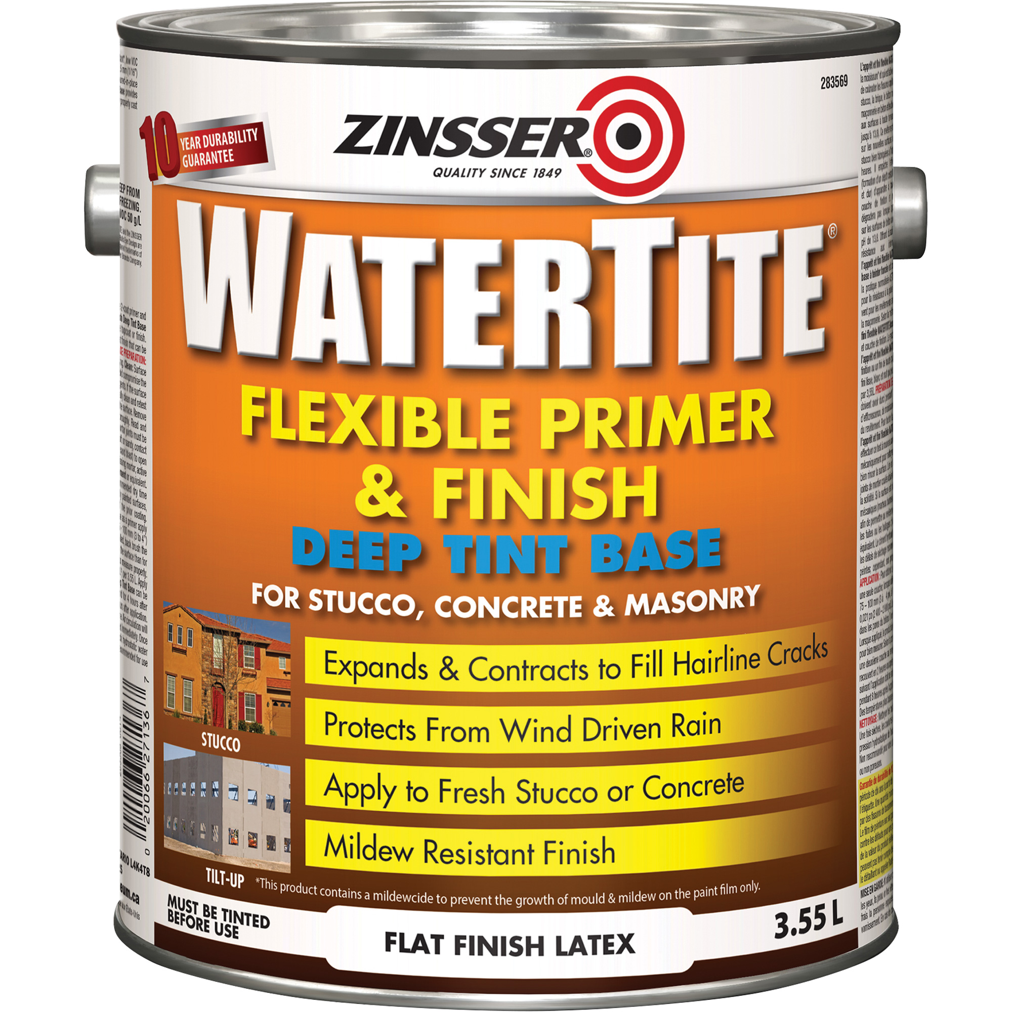 Zinsser 283569 Watertite® Weatherproof Flexible Primer & Finish, 3.55 L ...