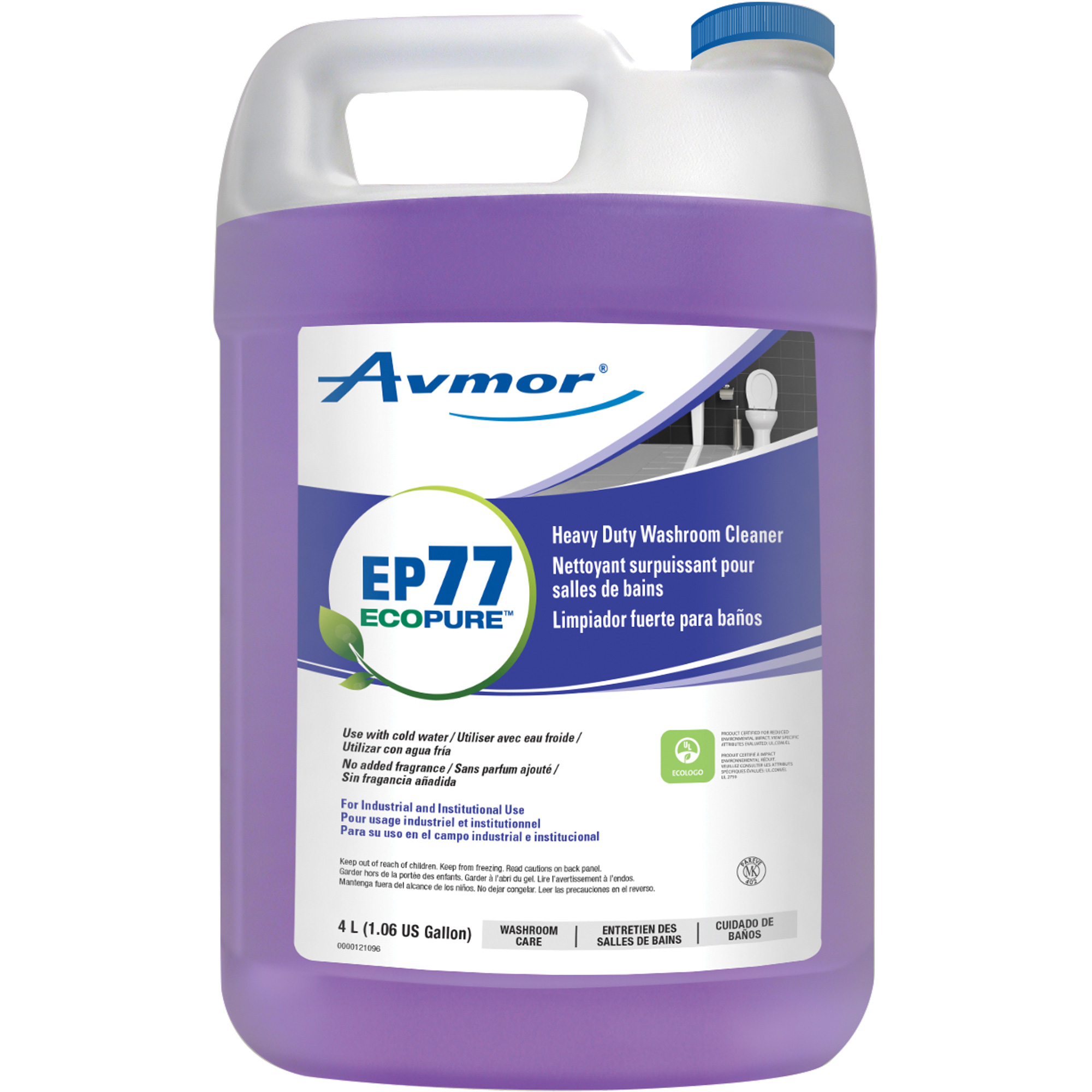 Avmor 2096278001 EP77 EcoPure Heavy-Duty Washroom Cleaner, 4 L