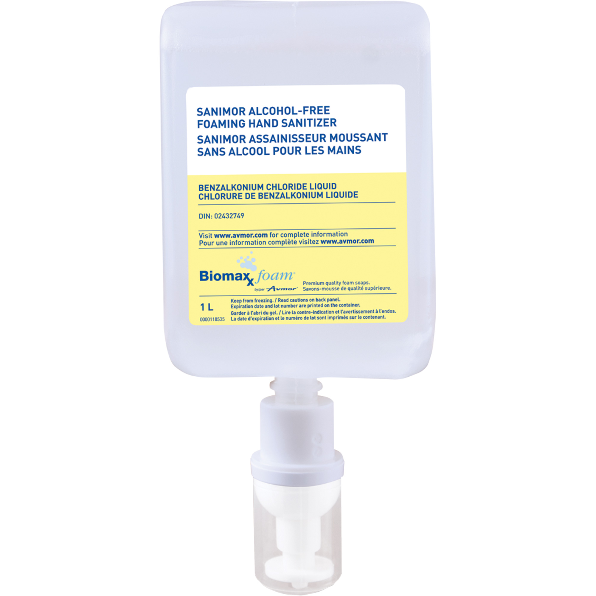 Avmor 2364250001 Sanimor Alcohol-Free Foaming Hand Sanitizer, 1000 ml ...