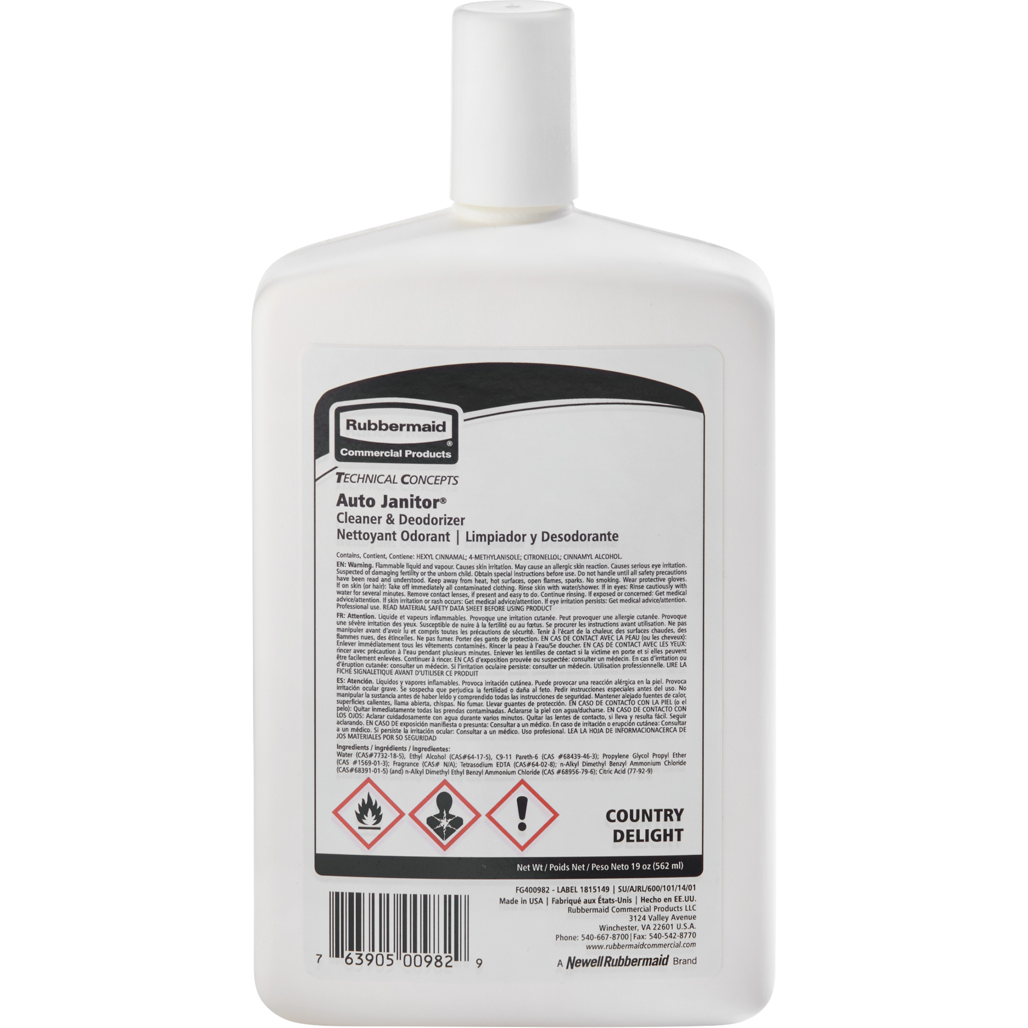 RUBBERMAID Auto Janitor® Toilet & Urinal Cleaner Refill JL495 (FG400982 ...