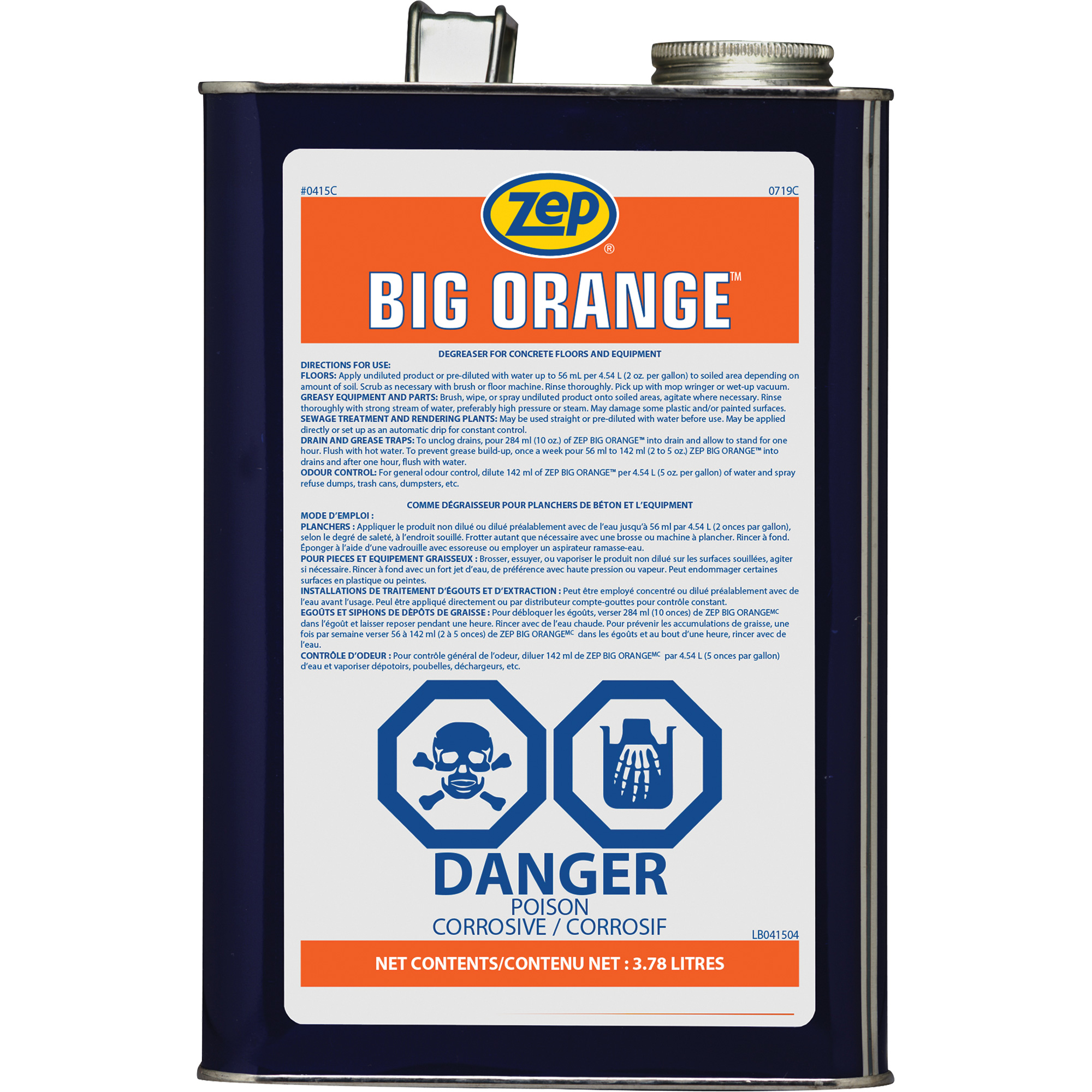 ZEP Big Orange Citrus Industrial Degreaser JL654 (41524C) | Shop Citrus ...