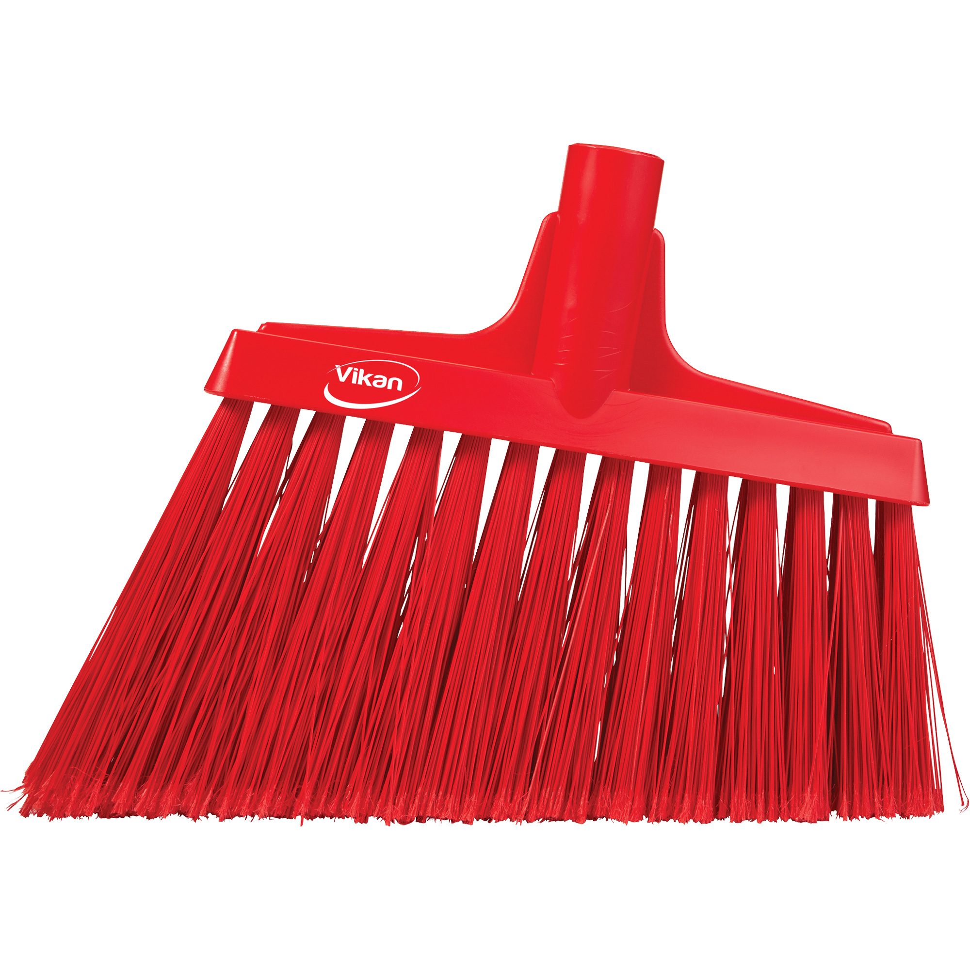 Vikan 29164 Angled Broom Head, Split Bristles, 11-1/2", Polyester, Red