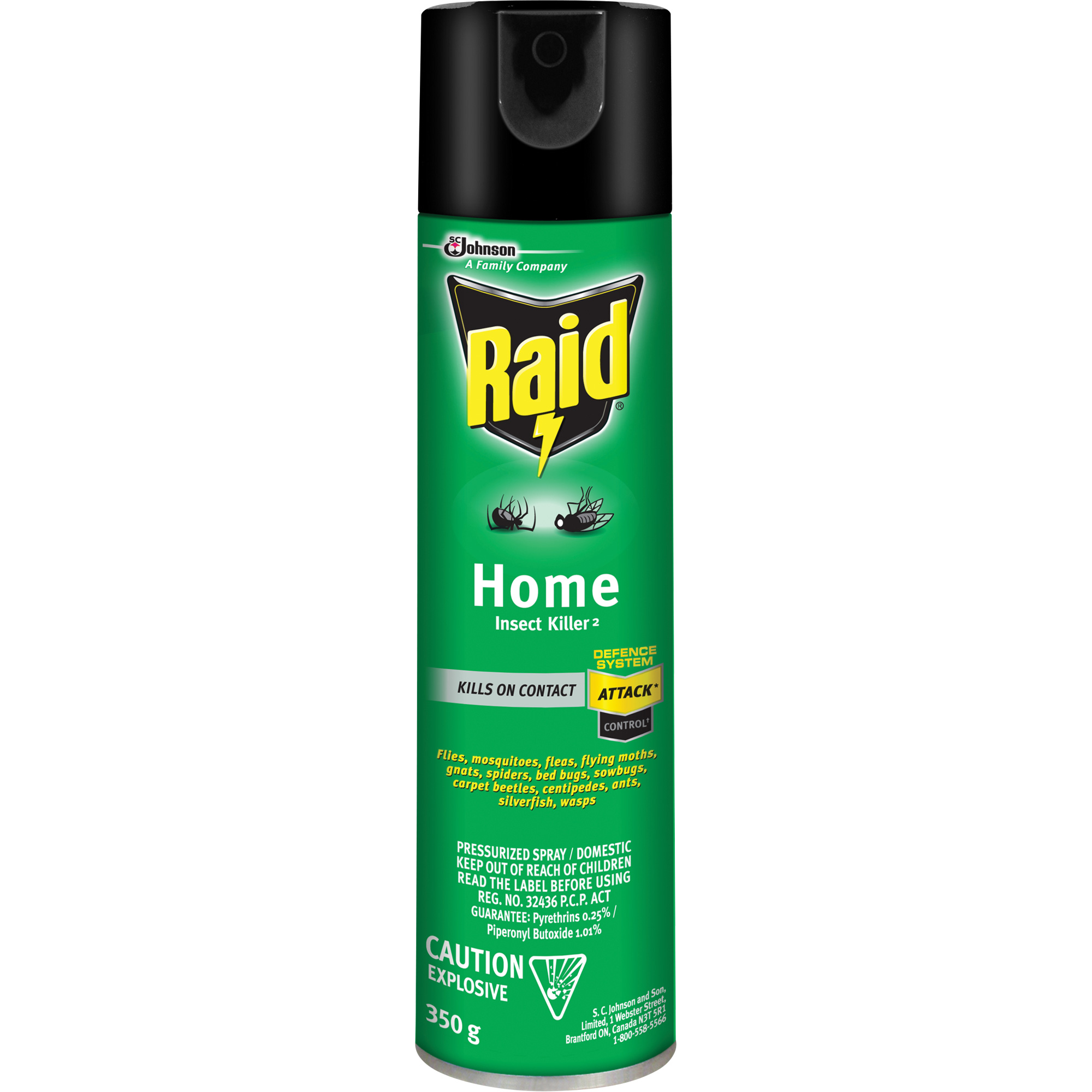 SC Johnson 10062300704443 Raid® Home Insect Killer, 350 g, Solvent Base