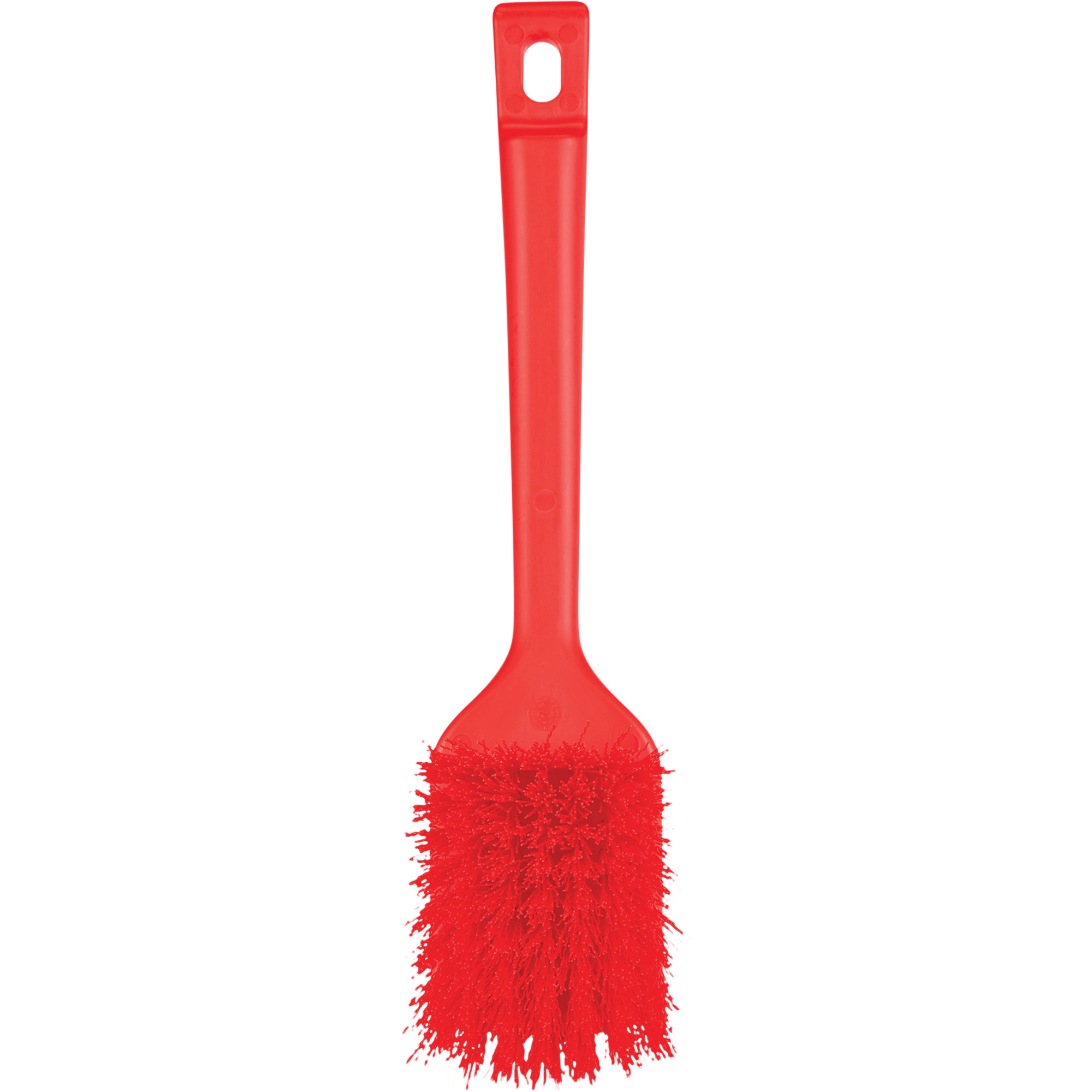Vikan 410714 ColorCore Short Handle Brush, Stiff Bristles, 12" Long, Red