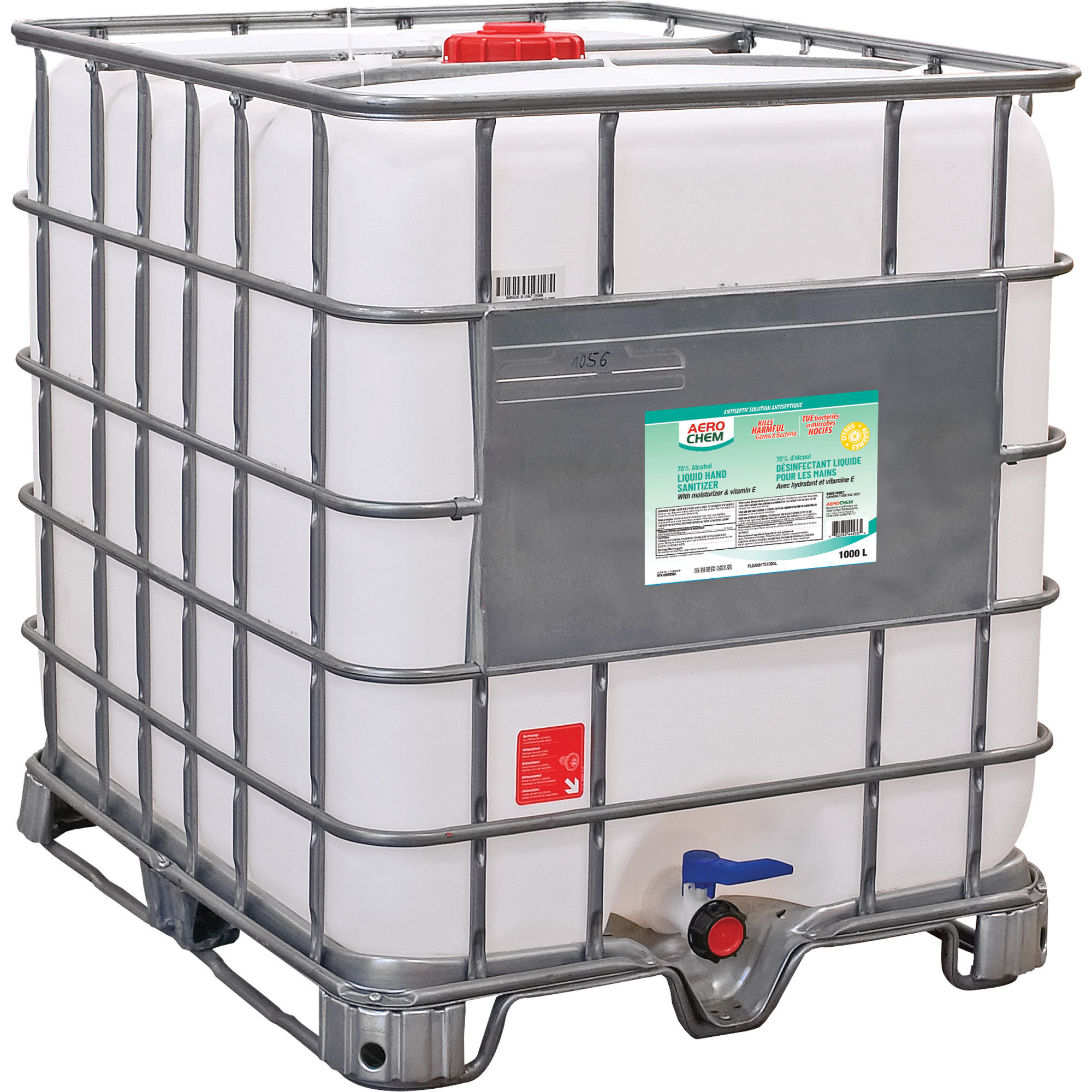 AEROCHEM Hand Sanitizer, 1000 L, IBC Tote, 70% Alcohol JM253 ...