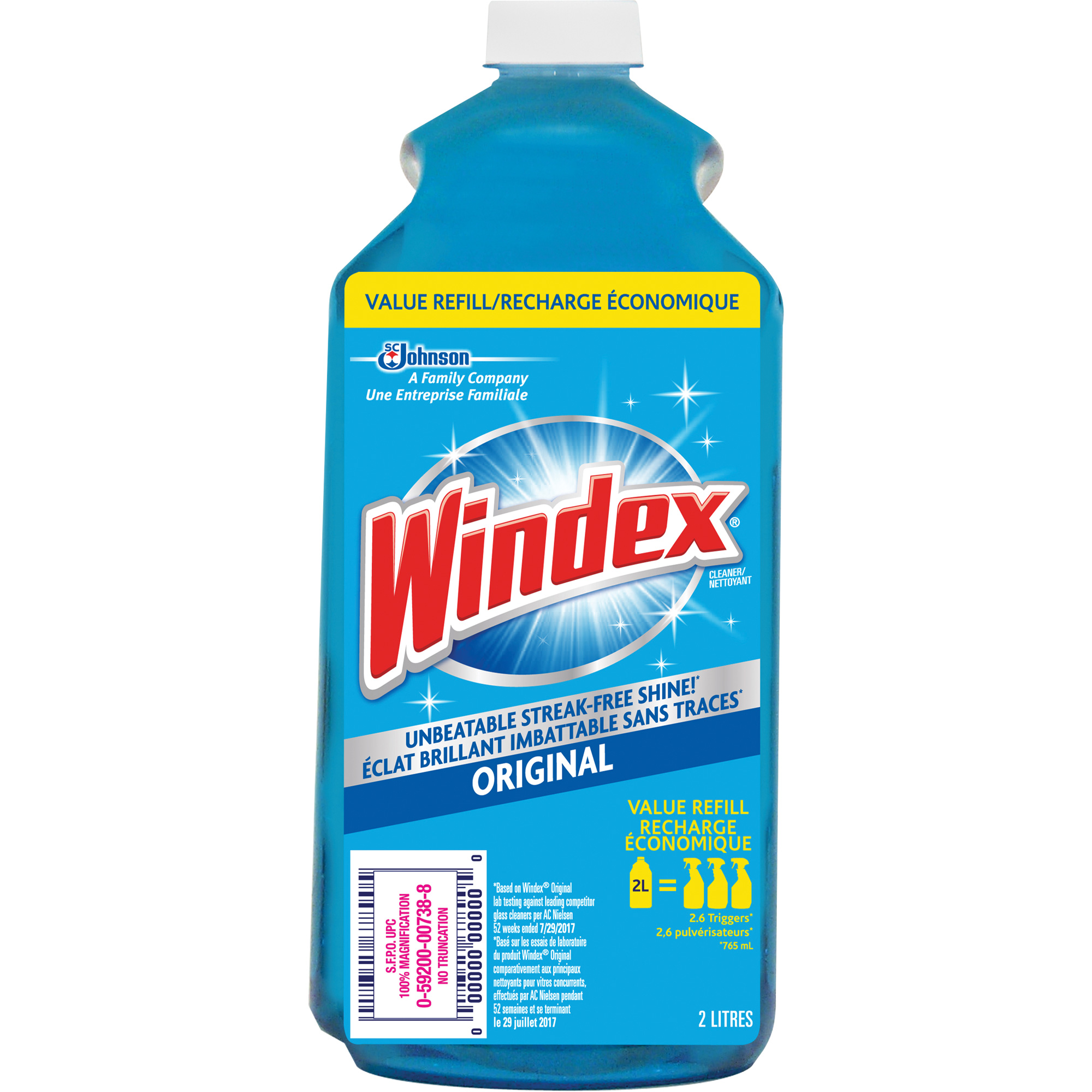 SC Johnson 10059200007385 Windex® Glass Cleaner Refill, 2 L, Bottle
