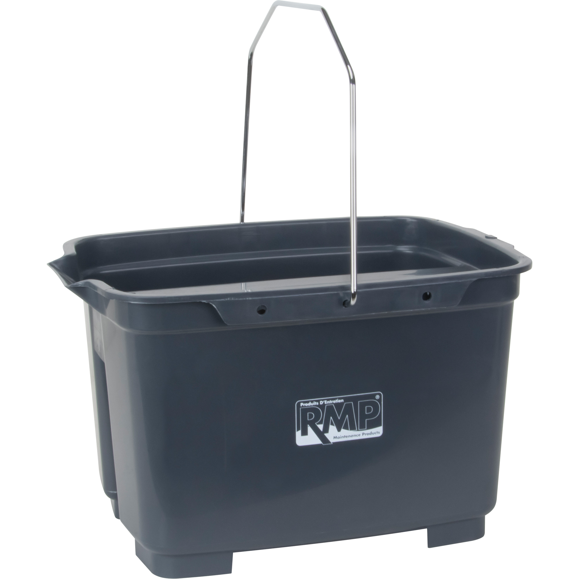 RMP JN504 Dual Compartment Bucket, 4.75 US Gal. (19 qt.) Capacity, Grey