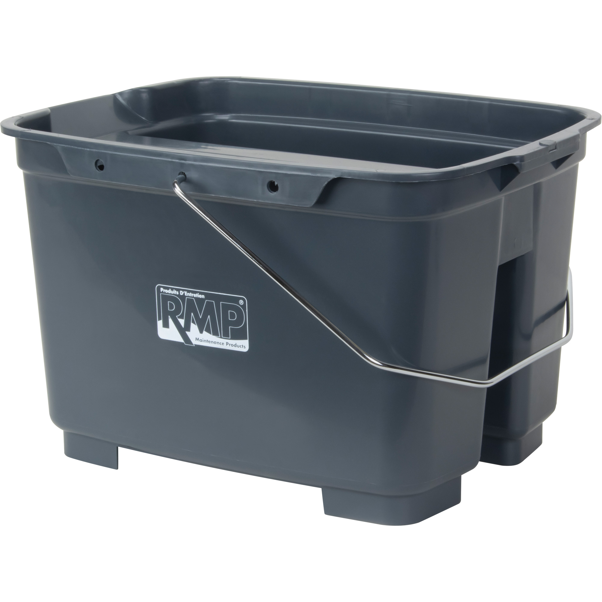 RMP JN504 Dual Compartment Bucket, 4.75 US Gal. (19 qt.) Capacity, Grey