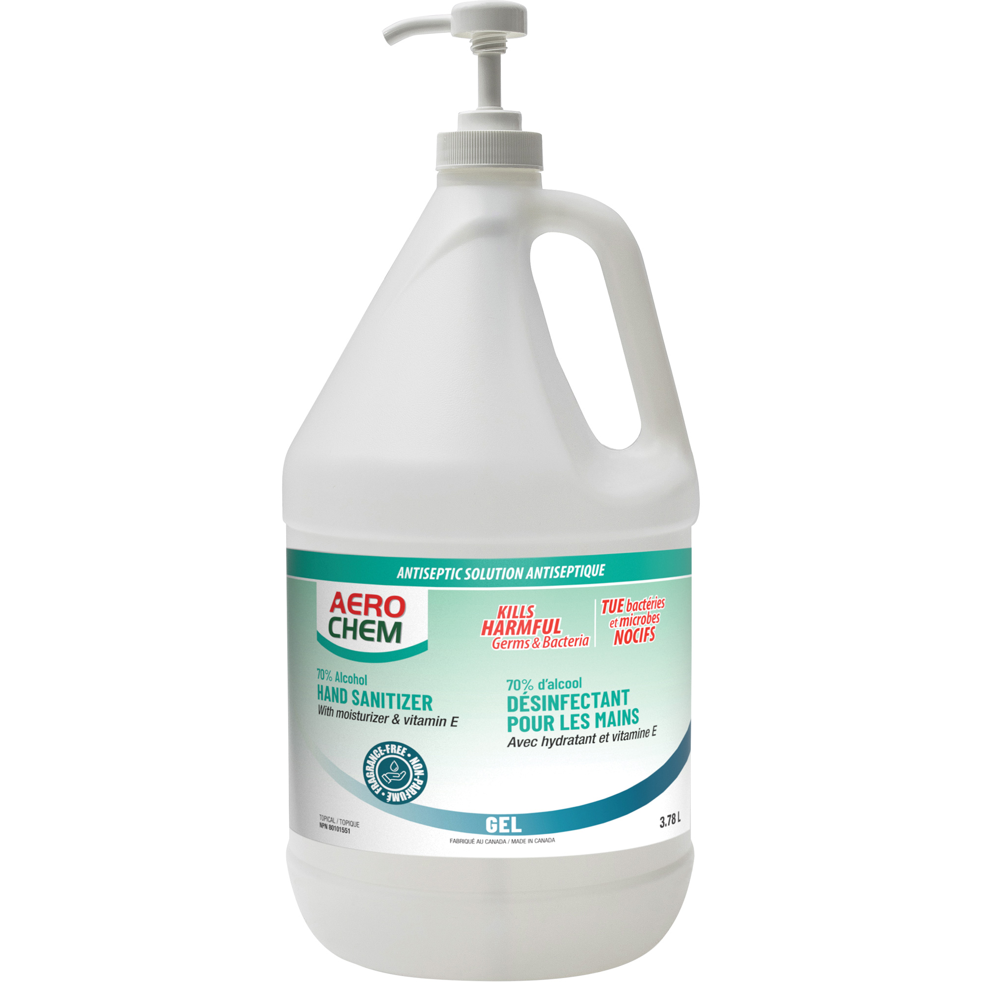AEROCHEM Gel Hand Sanitizer, 3.78 L, Jug, 70 % Alcohol JN648 ...