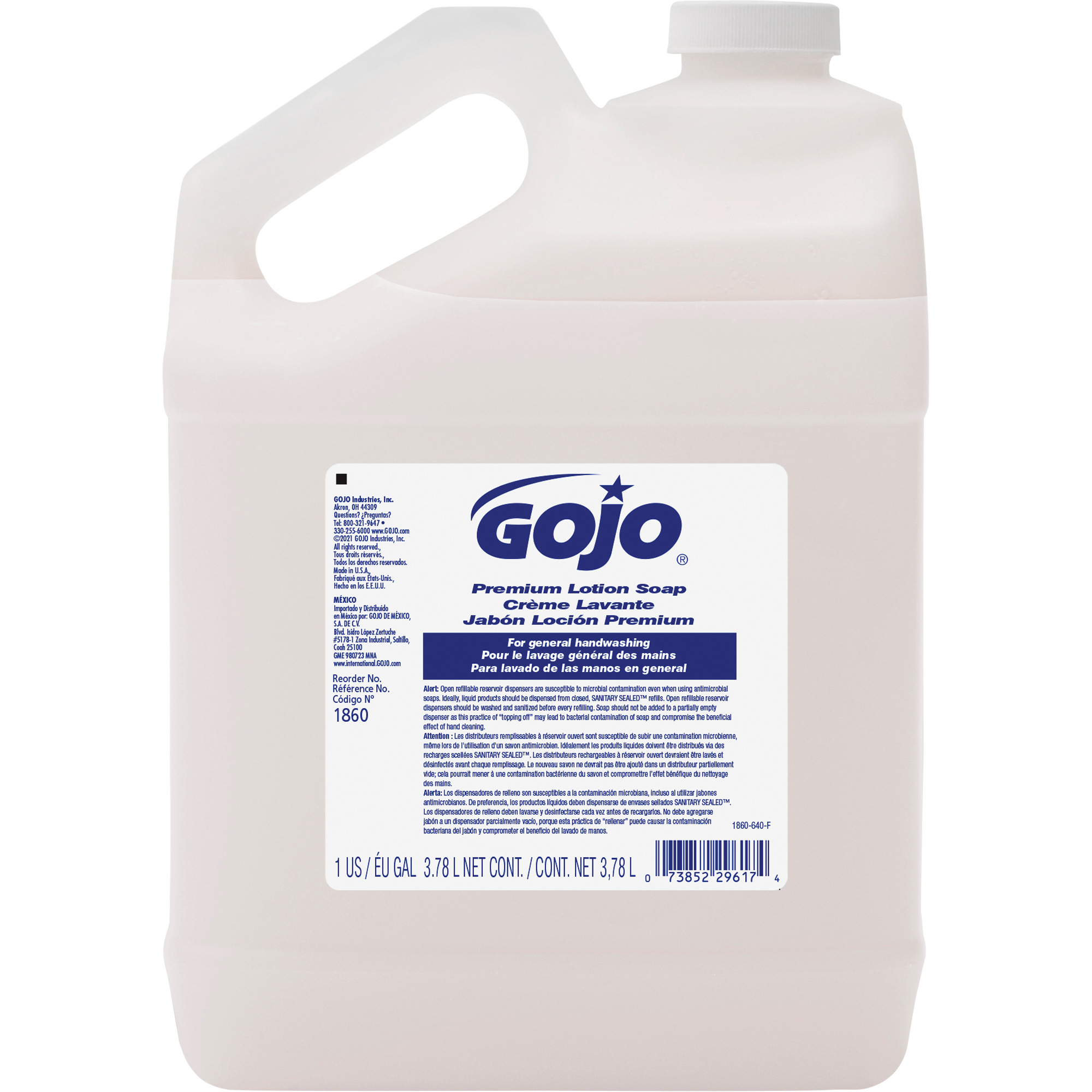Gojo 1860-04 Premium Hand Soap, Cream, 3.78 L, Scented