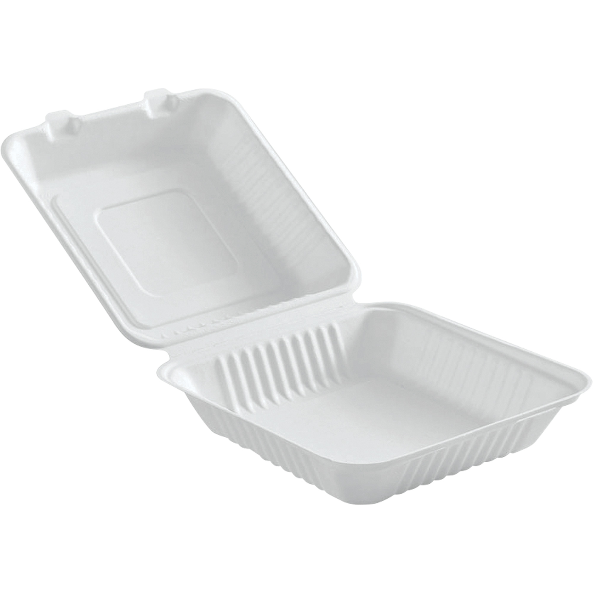 Globe 6012 Compostable Hinged Food Containers, Bagasse, Square