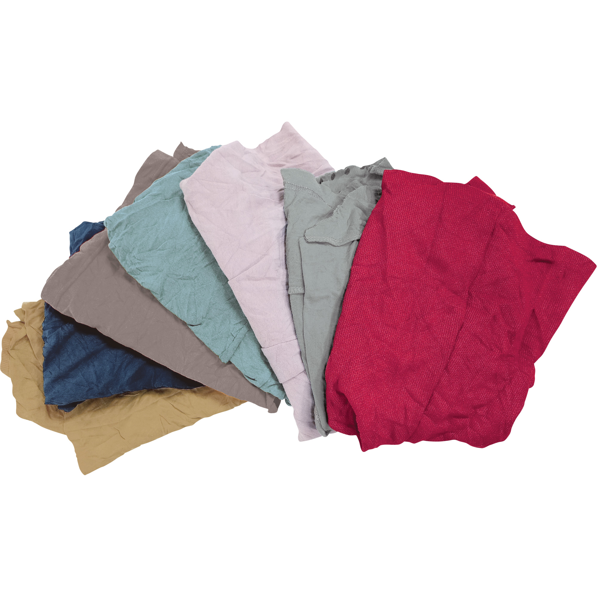 RMP JQ108 Recycled Material Wiping Rags, Fleece, Mix Colours, 10 lbs.