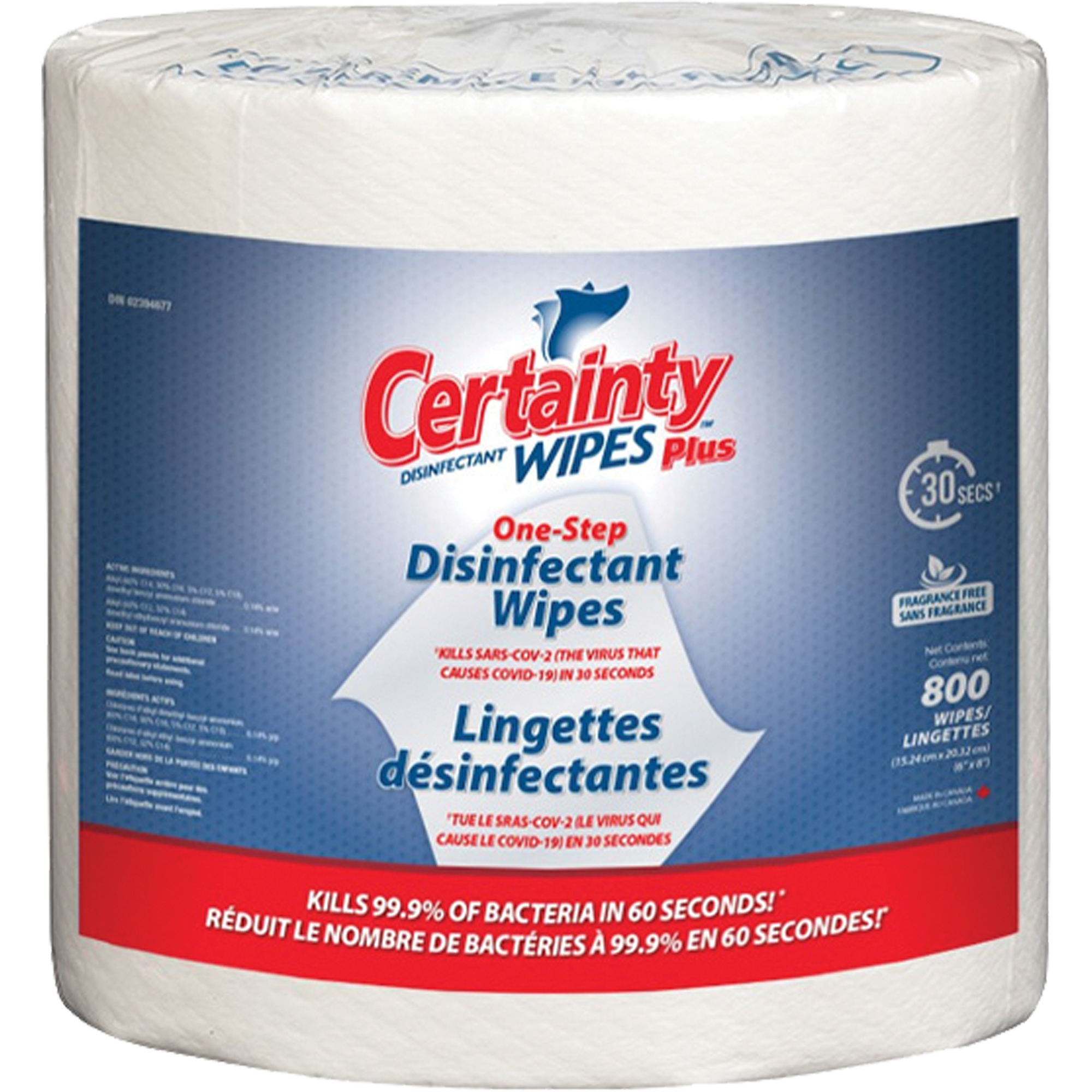 Certainty 99000 Lingettes désinfectantes, 7-9/10" x 5-9/10", 800 lingettes