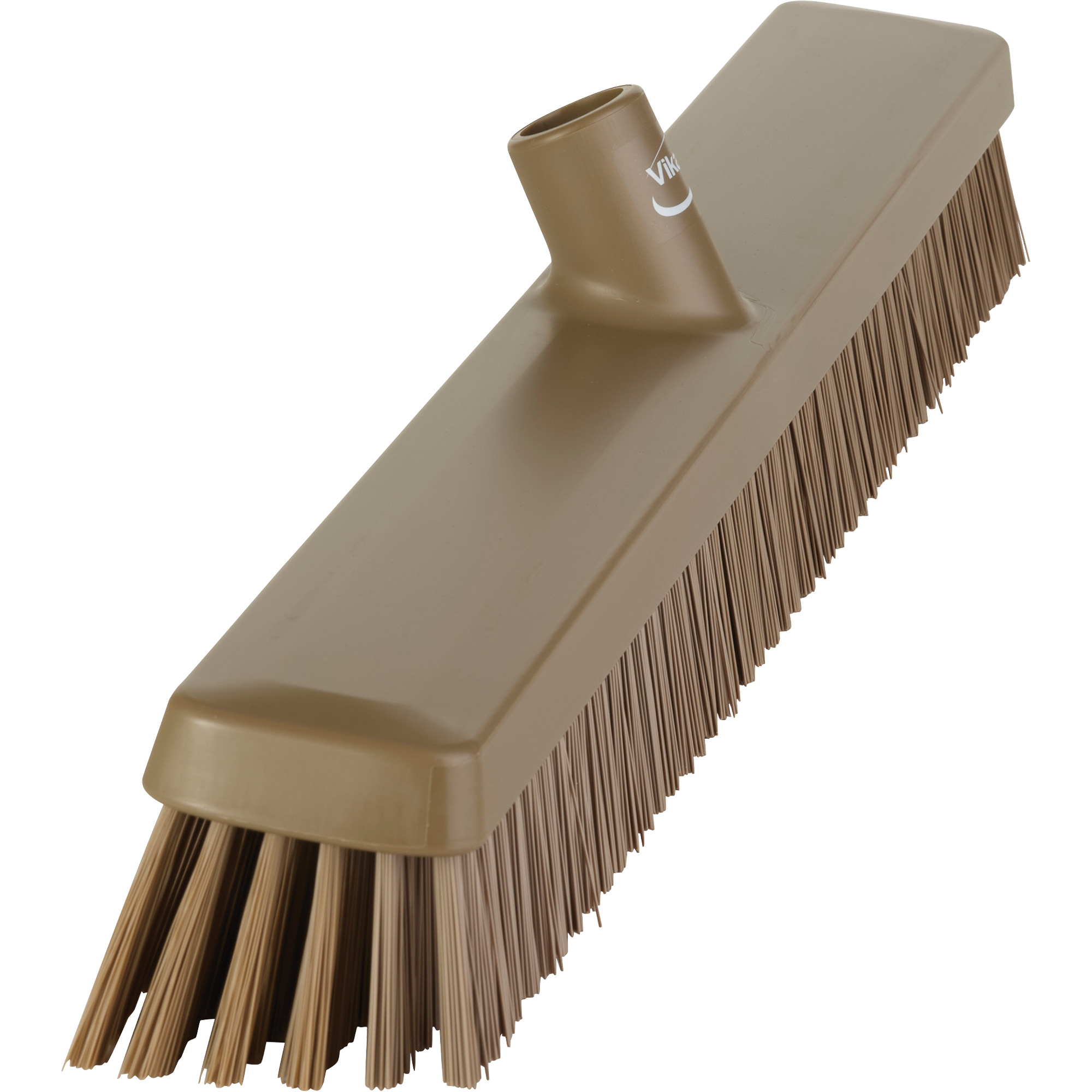 Vikan 319566 Heavy-Duty Push Broom, Fine/Stiff Bristles, 24", Brown