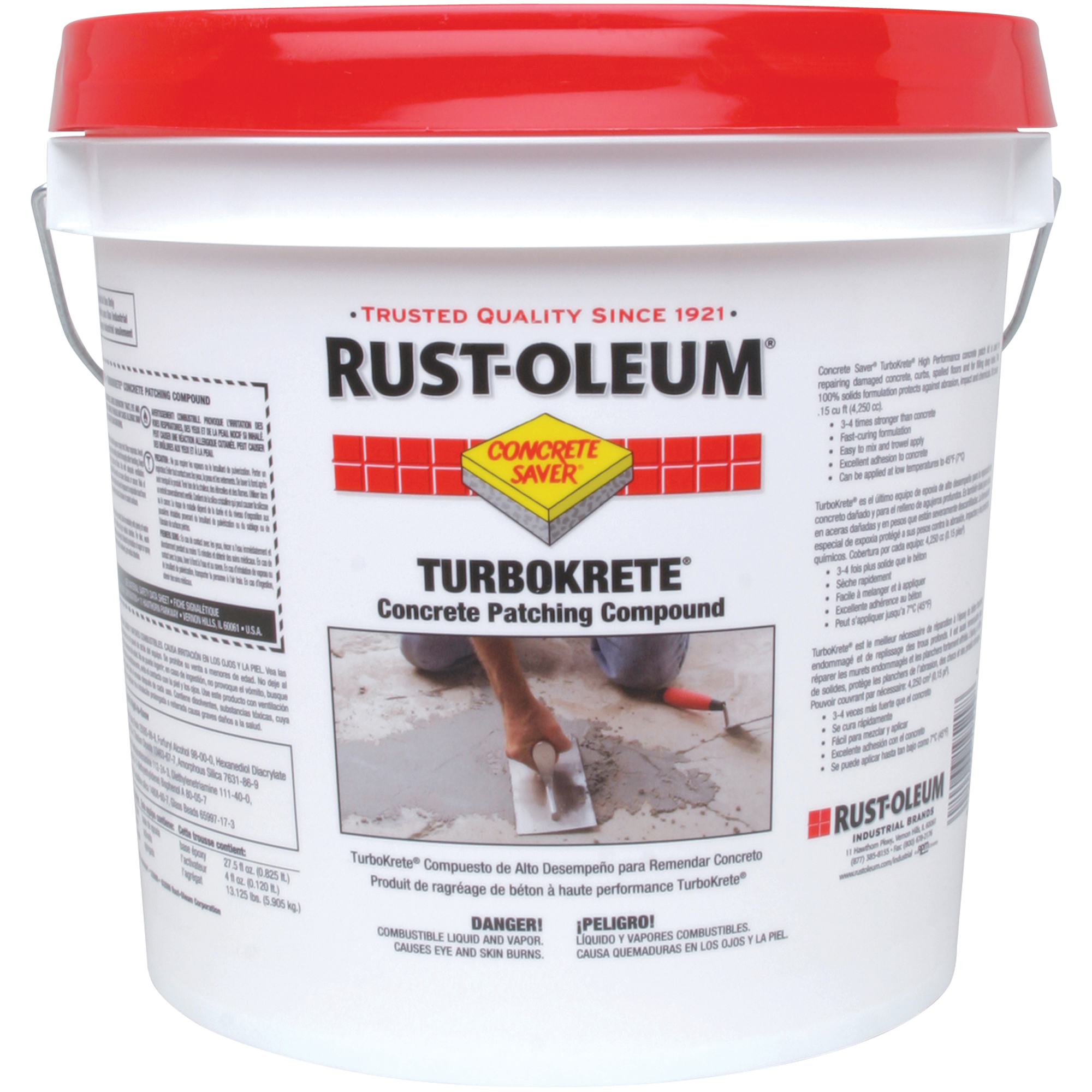RUST-OLEUM Turbokrete Concrete Patch Compound Kit, Grey KP495 (253479 ...