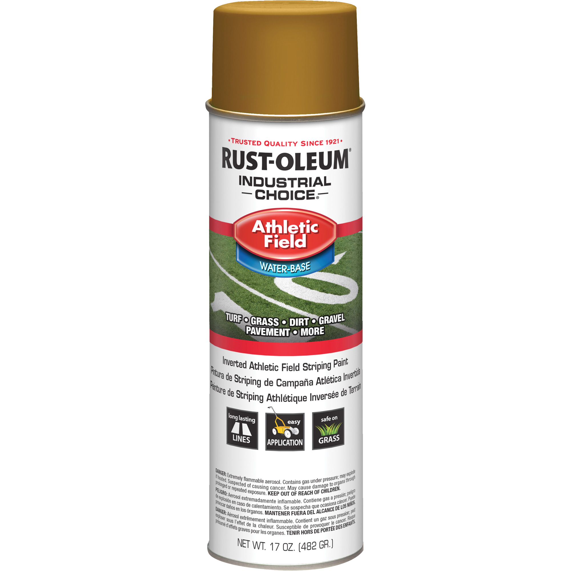 Rust-Oleum 318198 AF1600 Athletic Field Striping Paint, Gold, Aerosol Can
