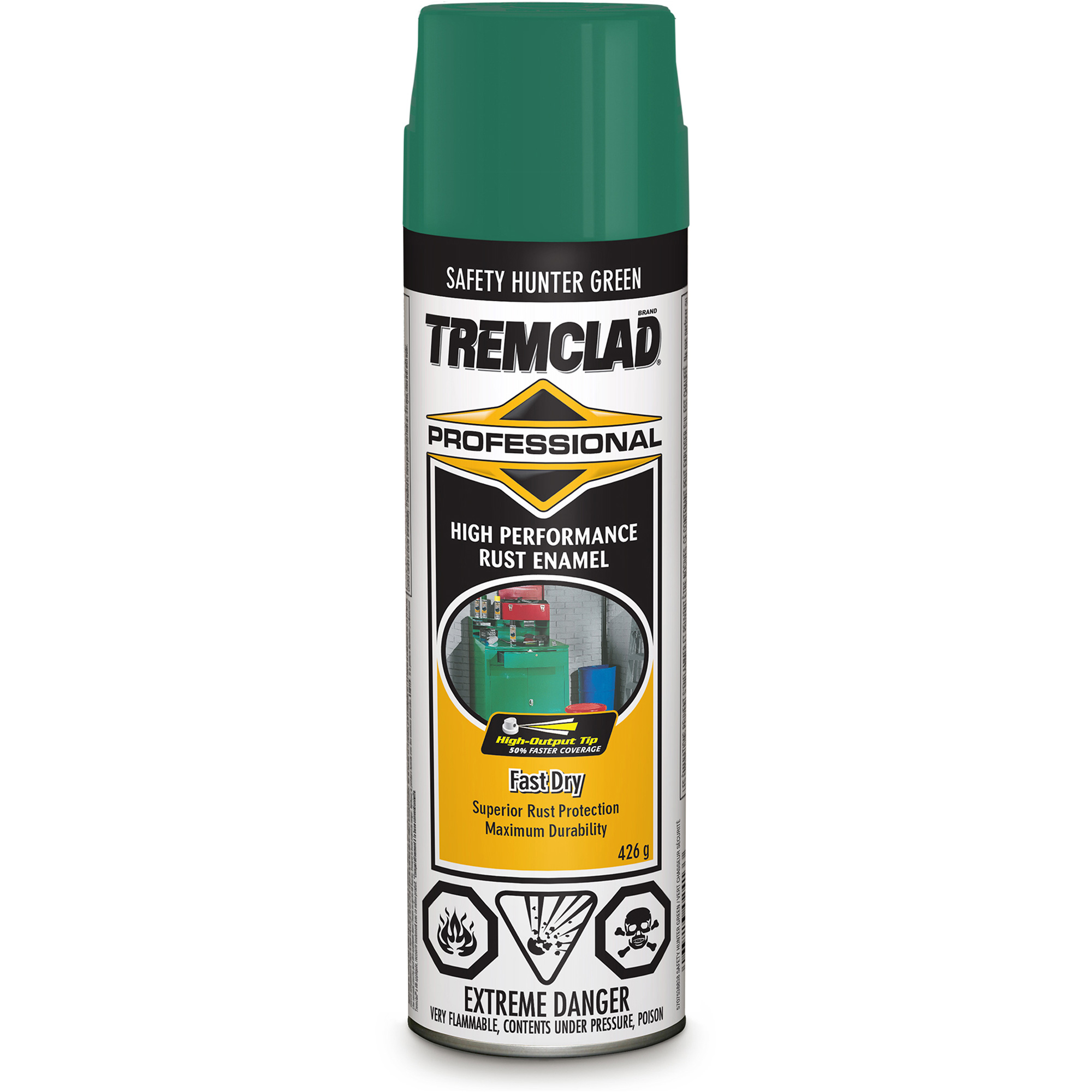 RUST-OLEUM Tremclad® Professional Rust Enamel, Green, Aerosol Can KQ788 ...