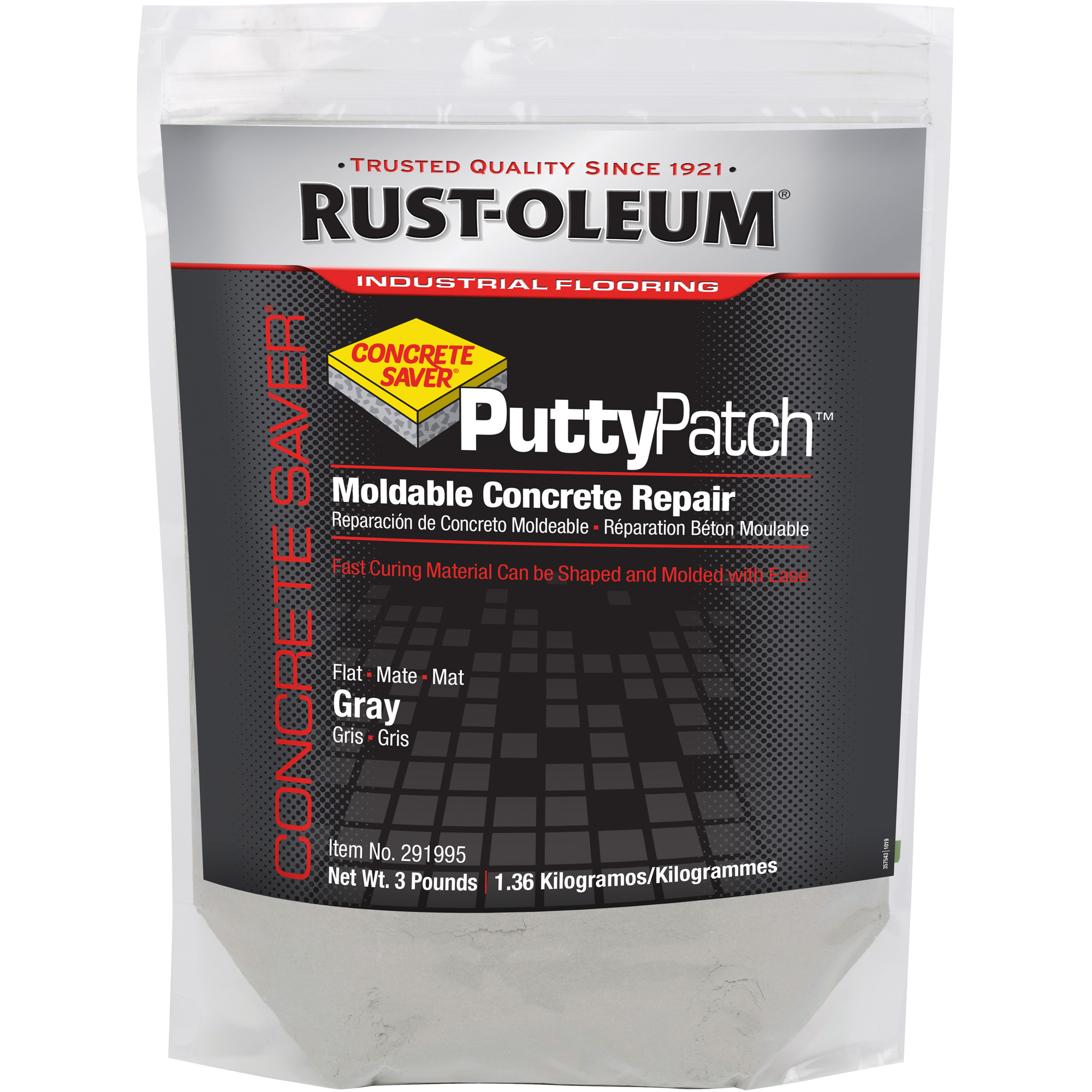 Rust-Oleum 291995 Concrete Saver Putty Patch Patching Material, Bag, Grey