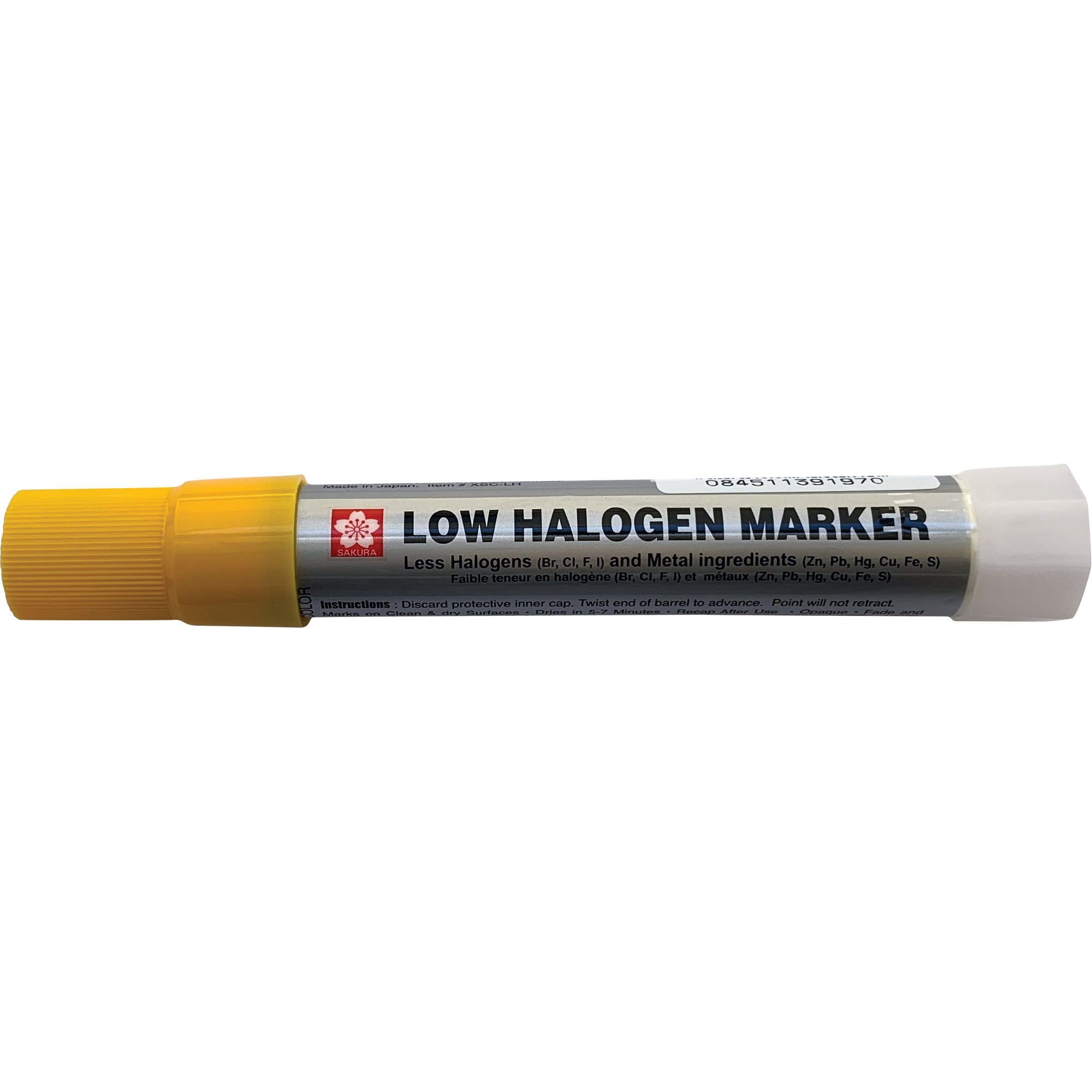 KR706 Marqueur à faible teneur en halogènes et en chlorures Solid Marker, Bâton plein, Jaune