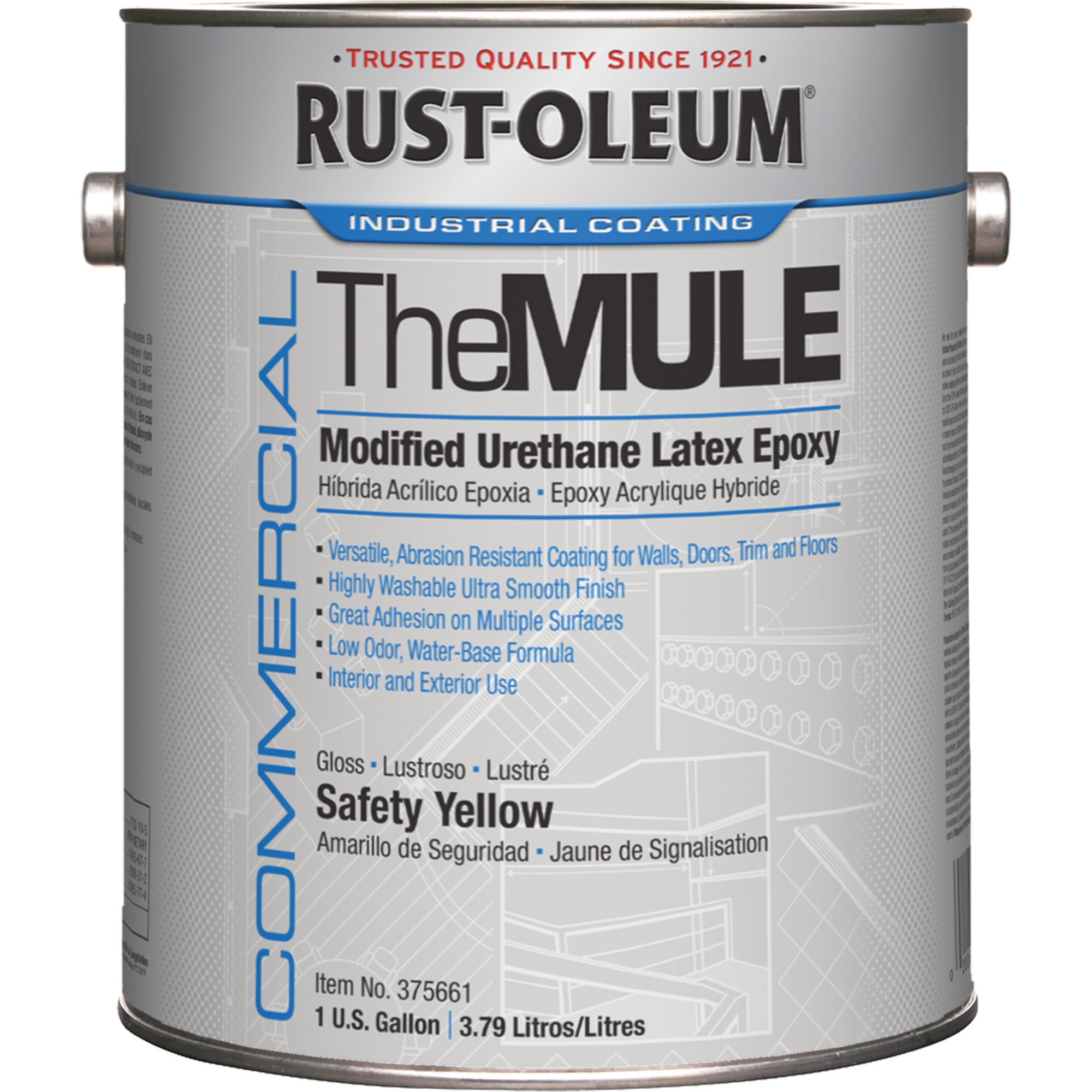 Rust-Oleum 375661 époxy en latex d'uréthane modifié, Jaune, Gallon