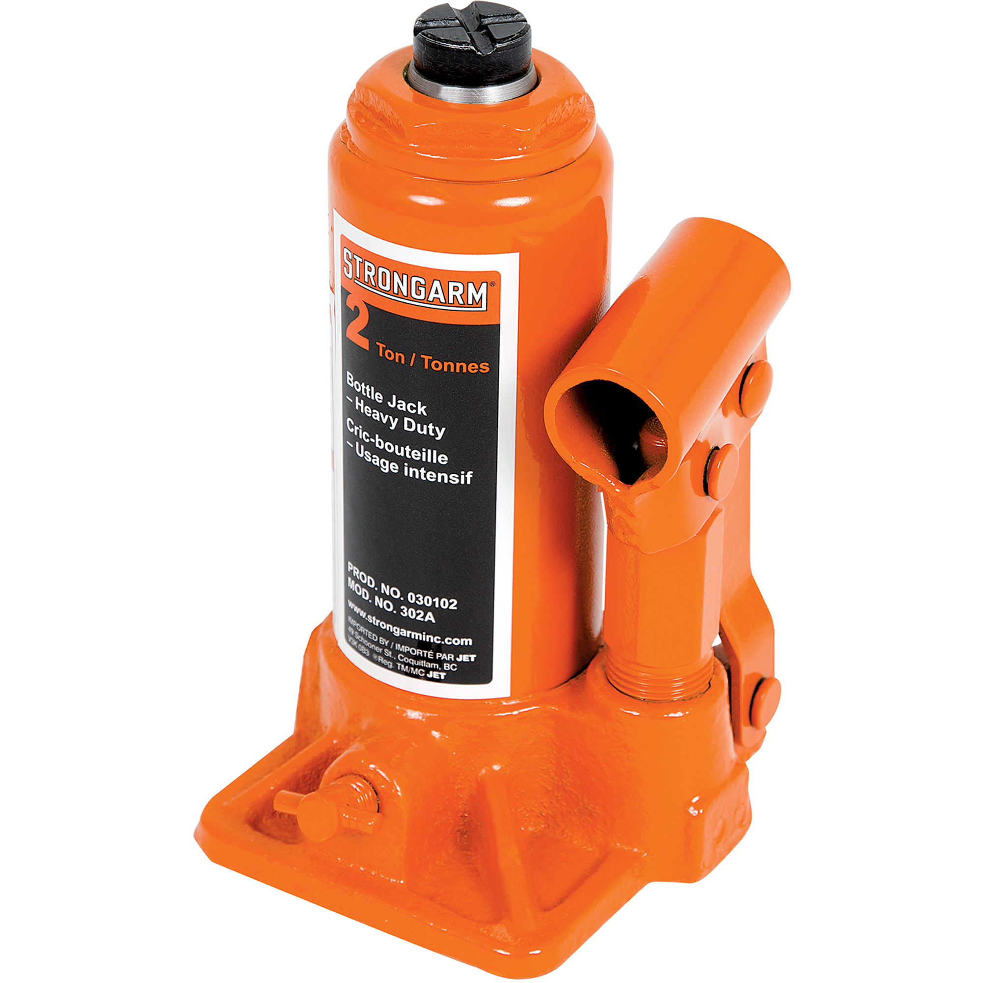 Strongarm 030102 Bottle Jack, 2 tons, Manual Hydraulic, 12-1/2" Raised ...