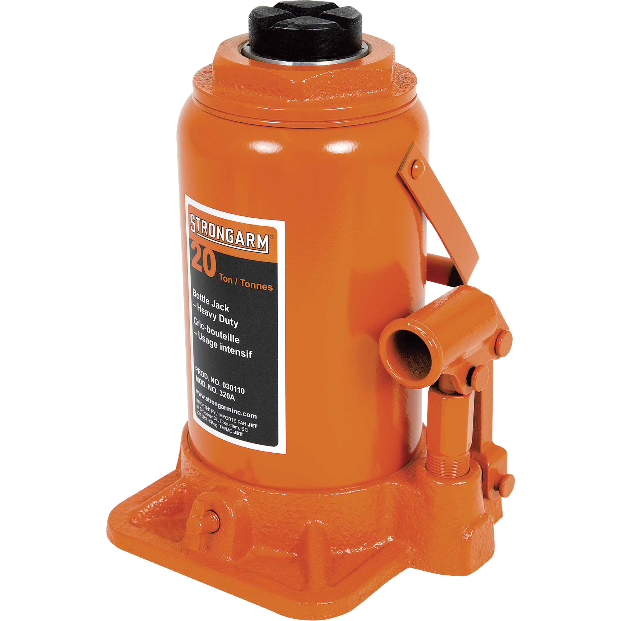 Strongarm 030110 Bottle Jack, 20 Ton(s), 18-1/4" Raised Height