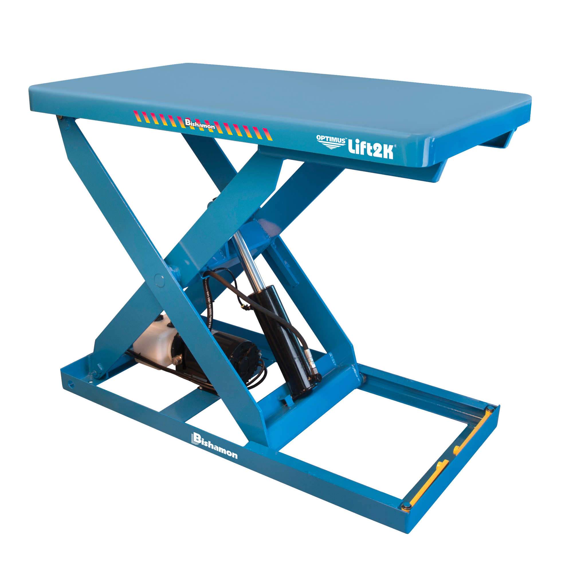 BISHAMON Optimus® Electric-Hydraulic Scissor Lift Table, Steel, 48" L x ...